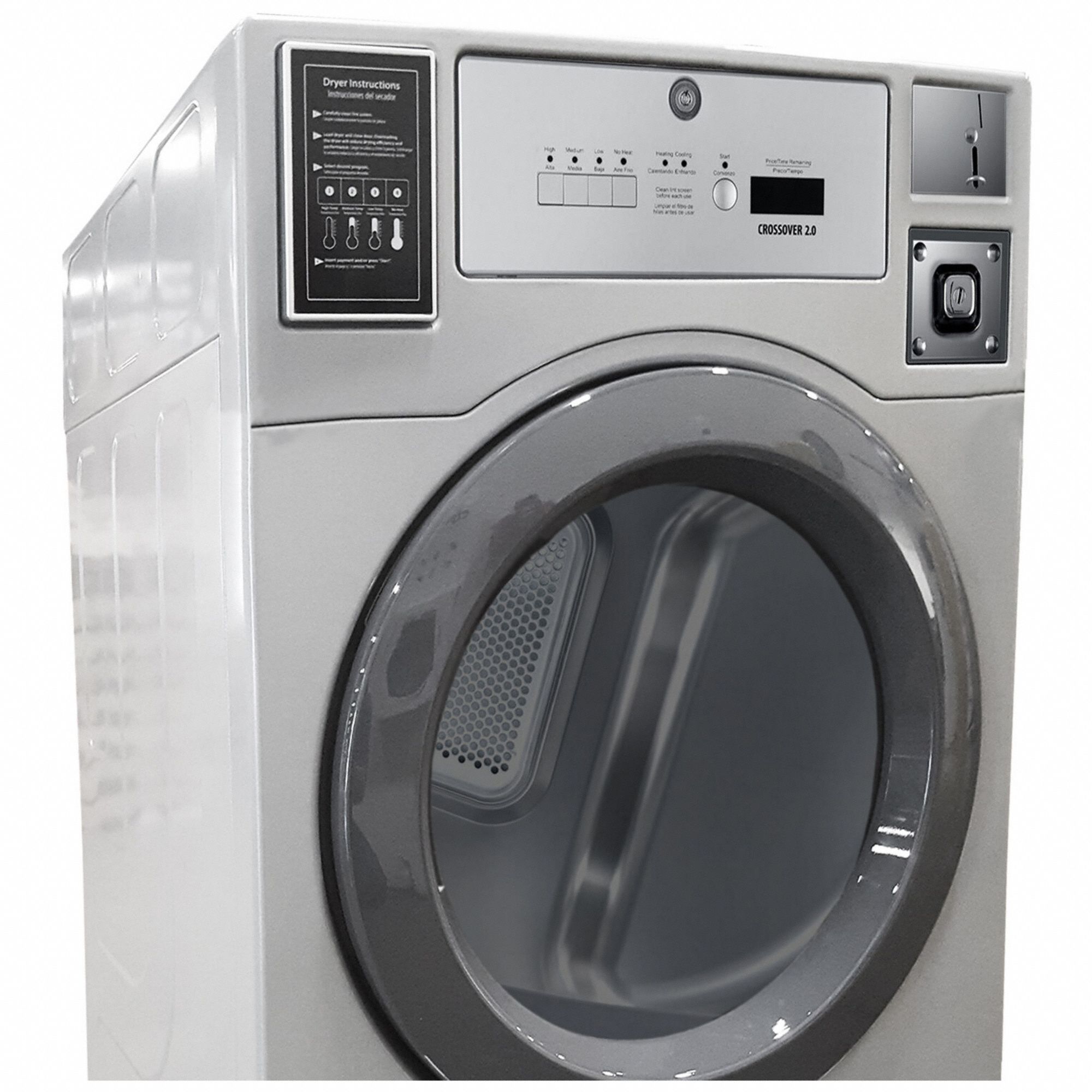 CROSSOVER Dryer: Electric, Stainless Steel, 7 cu ft Capacity, Coin ...