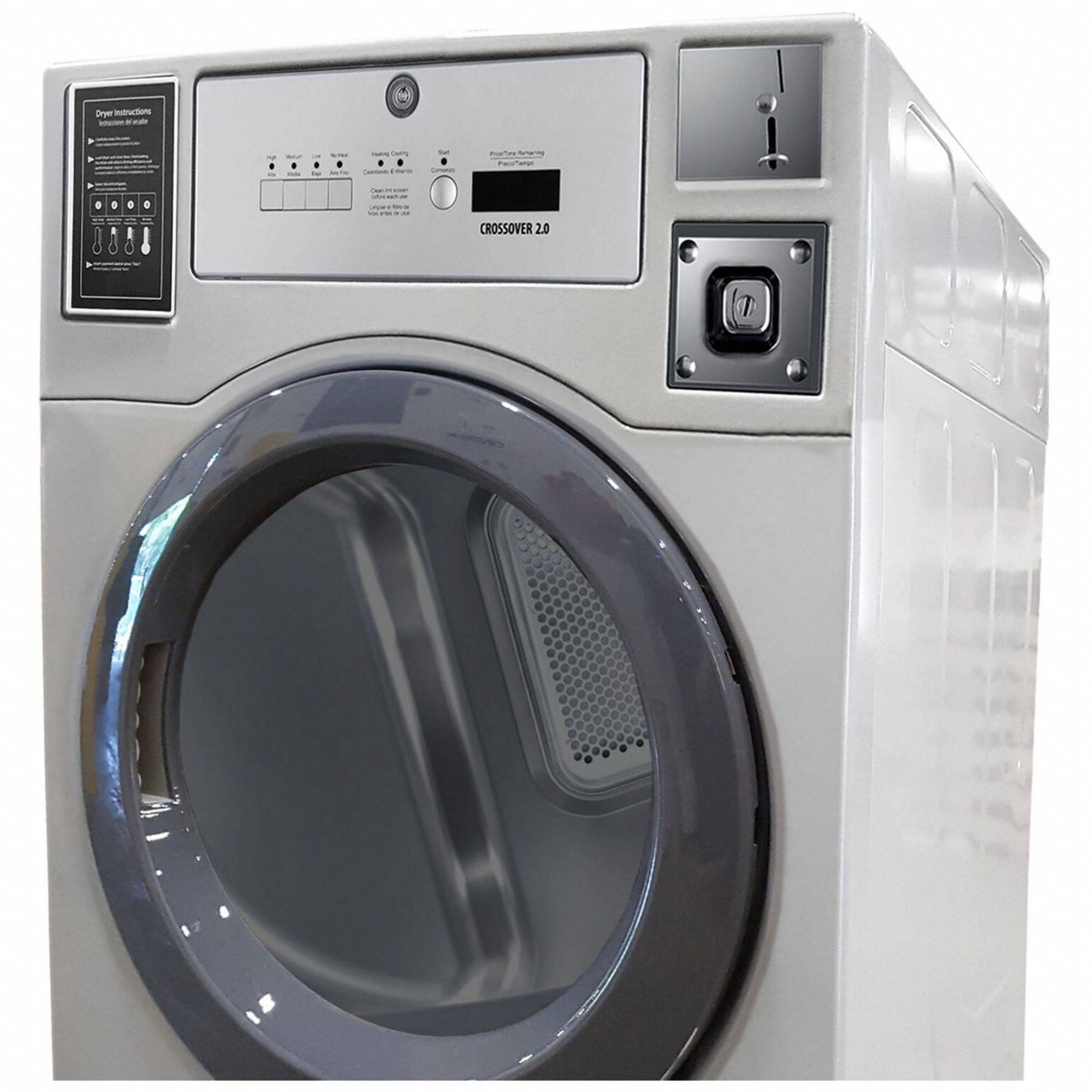 CROSSOVER Dryer: Electric, Stainless Steel, 7 cu ft Capacity, Coin ...
