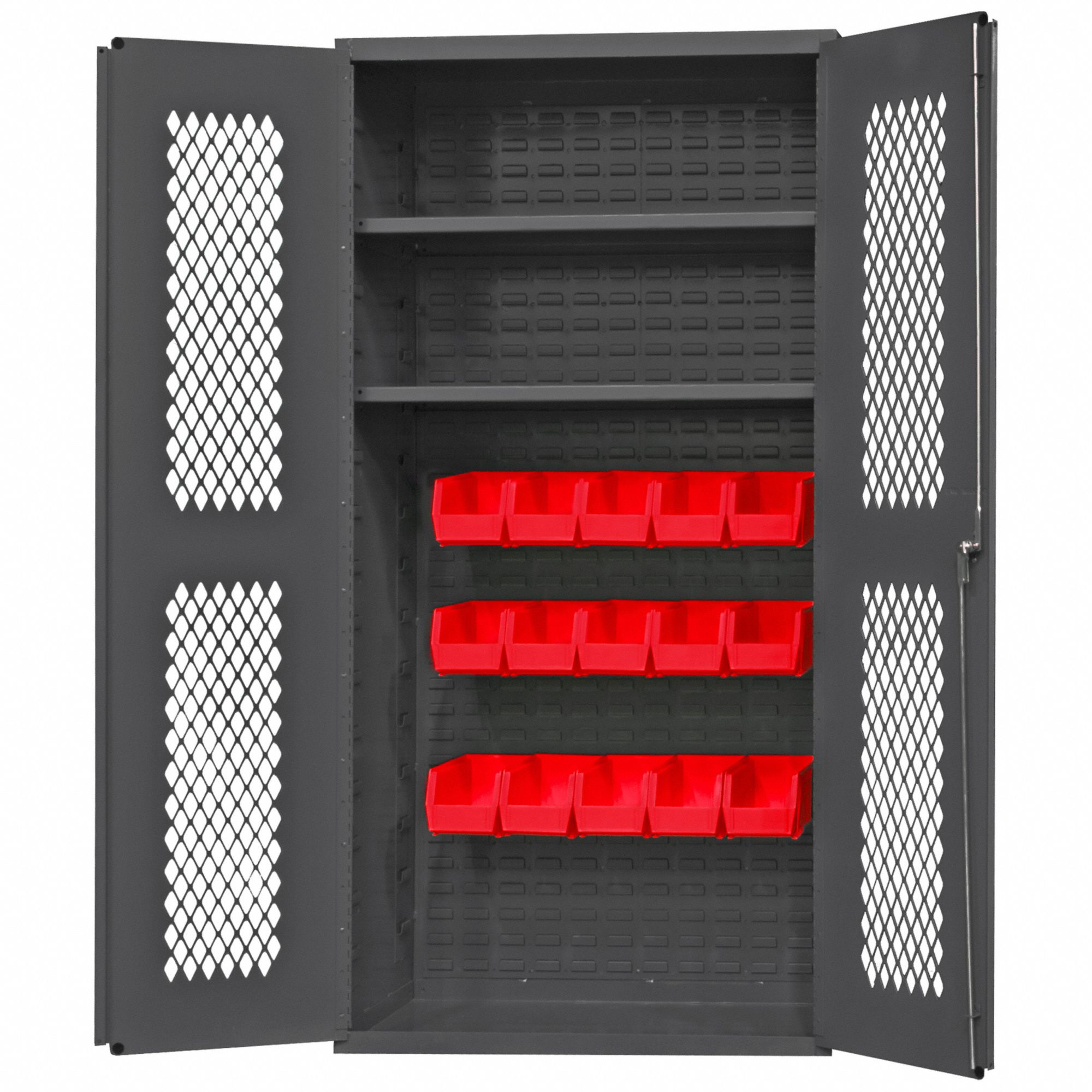 DURHAM MFG, 36 in x 18 in 72 in, 2 Shelves, Bin Cabinet - 36FC32 ...