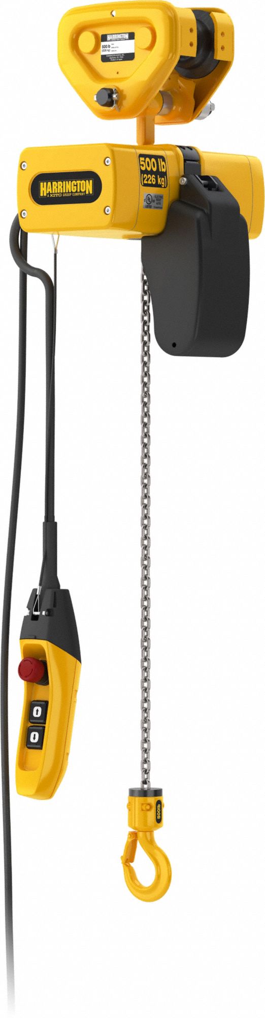 HARRINGTON, H4 - Heavy Duty, Push Trolley, Electric Chain Hoist - 809UD8|SEMP005C-10 - Grainger