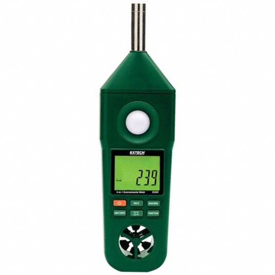 EXTECH, 0 to 1,860 fc, 35 to 130 dB, Temperature Humidity Meter ...