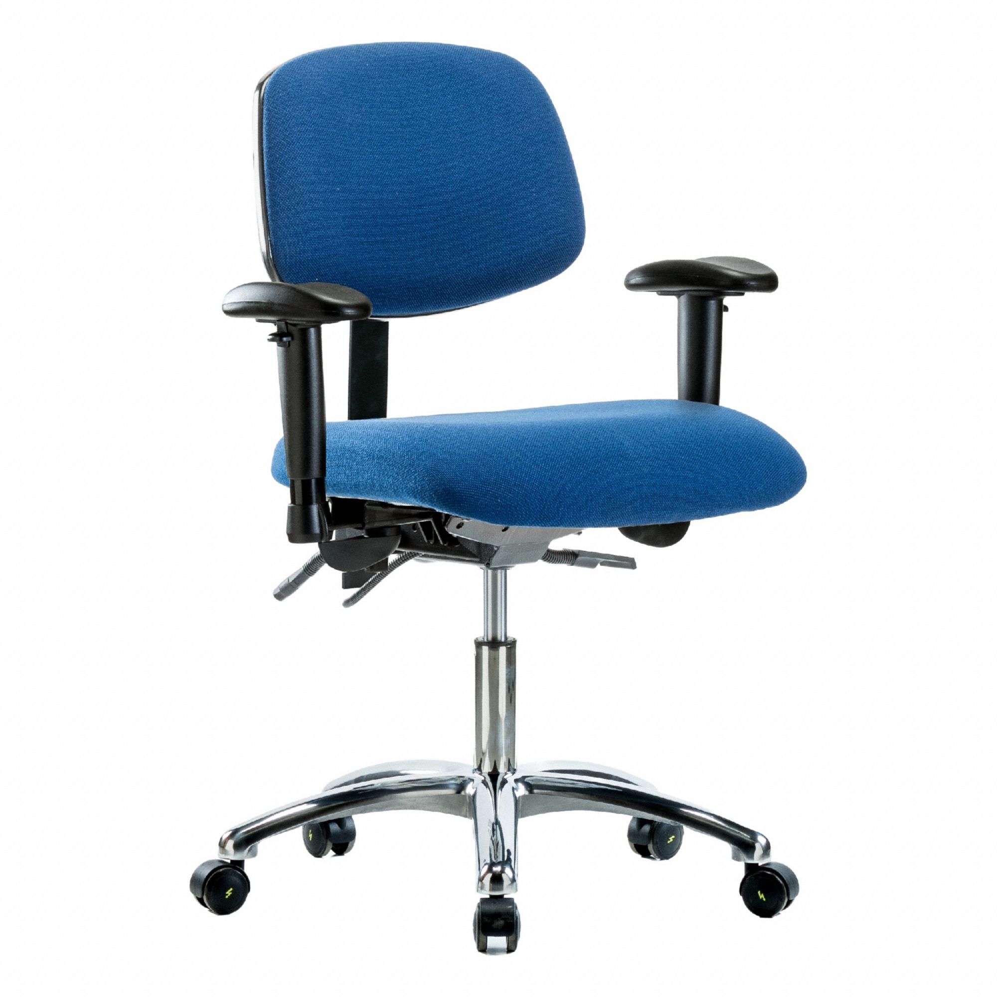 Fabric/Polyurethane, Arms Included, ESD Chair - 358F05|BR-ESD-FDHCH-CR ...