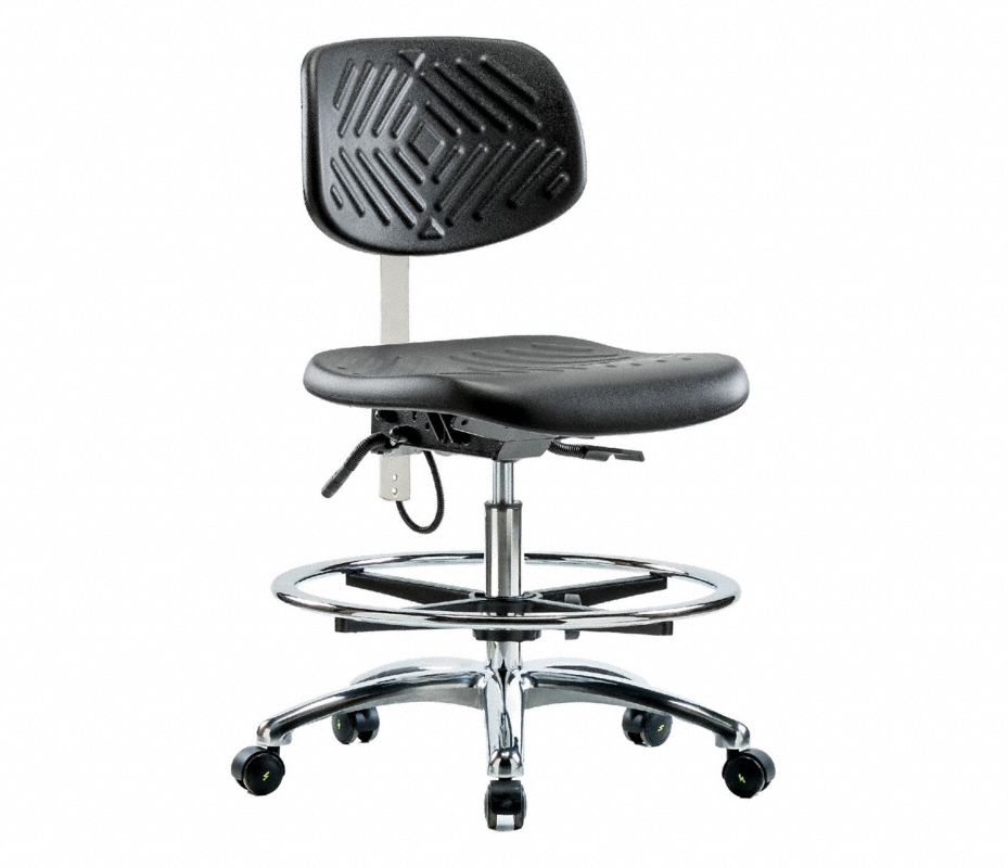 APPROVED VENDOR Silla Poliuretano,ESD,Rodajas,Negro - Sillas para Cuartos Blancos con ESD ...