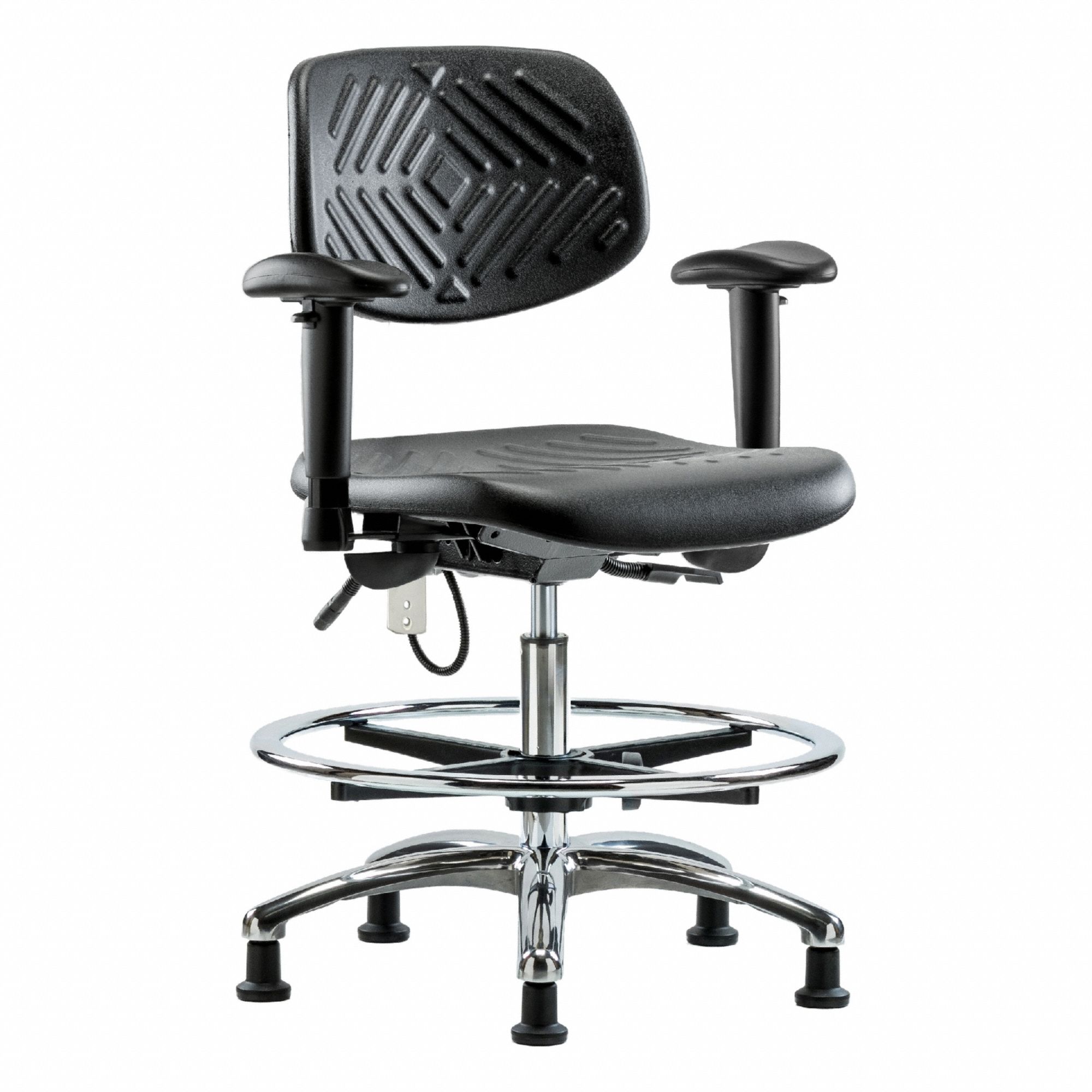 Polyurethane, Arms Included, ESD Task Chair - 359F99|BR-ESD-PMBCH-CR-T0 ...