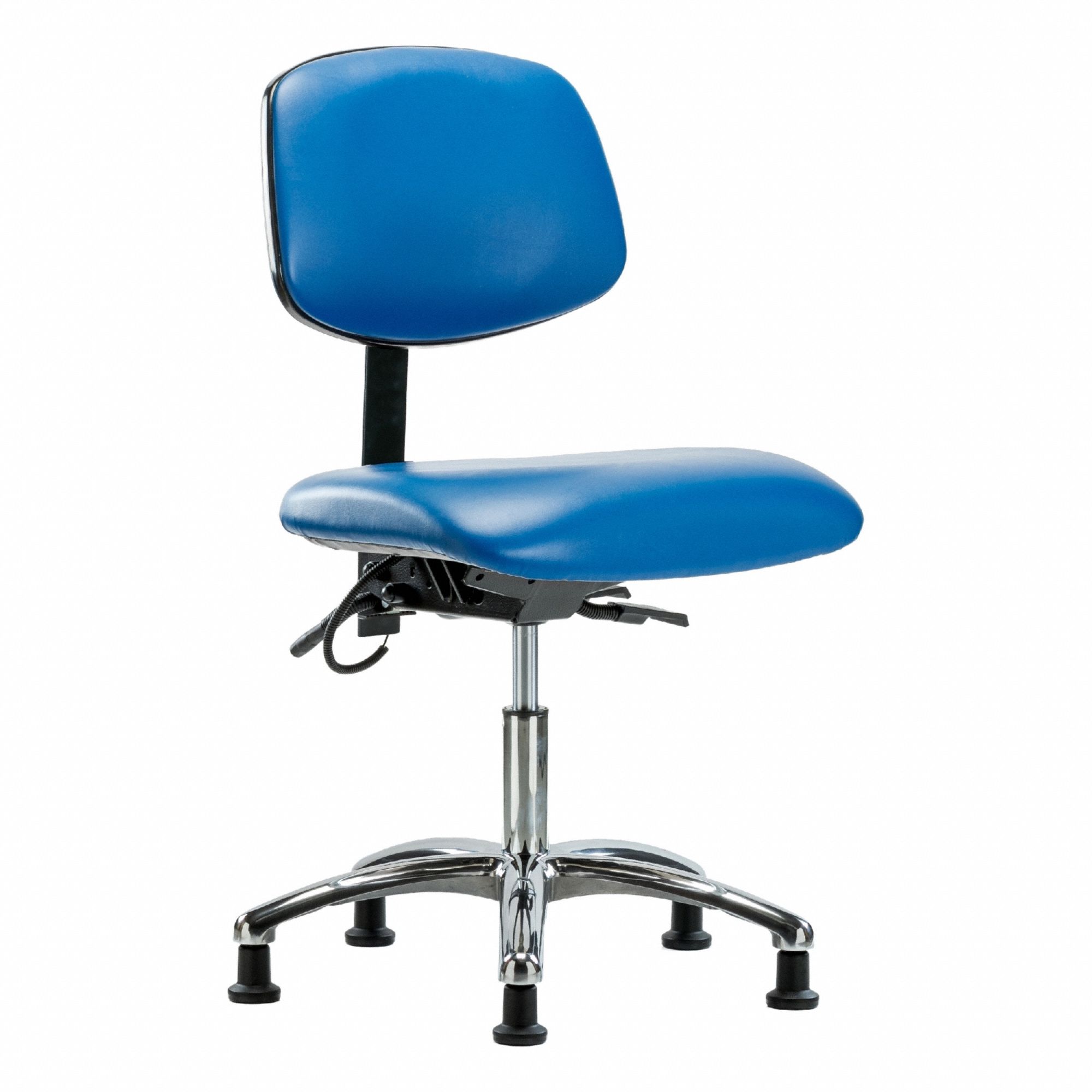 Polyurethane/Vinyl, Armless, ESD Chair - 358F75|BR-ESD-VDHCH-CR-T1-A0-EG-ESDBLU - Grainger