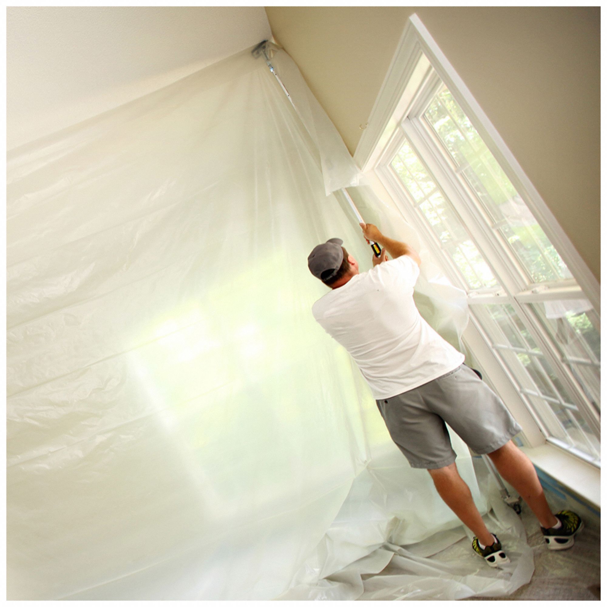 E-Z UP Dust Containment Pole: Telescoping, 6.41 ft Min Extension Ht, 20 ...