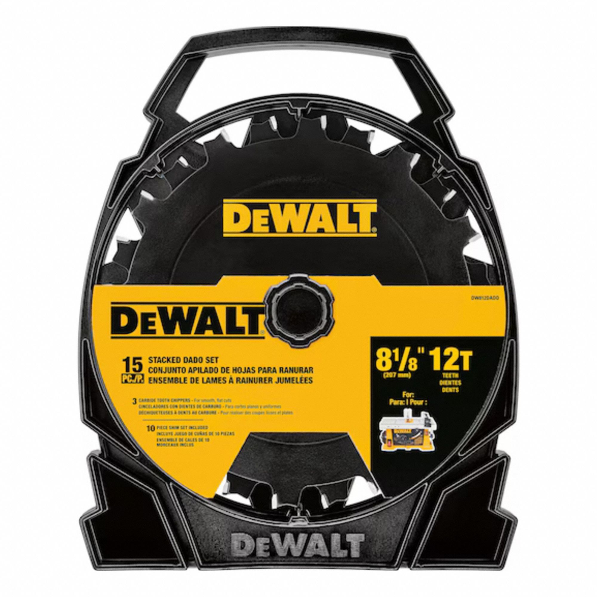 DEWALT, 8 in Dia., 7/8 in Max. Cut Wd, Dado Blade Set - 852N01 ...