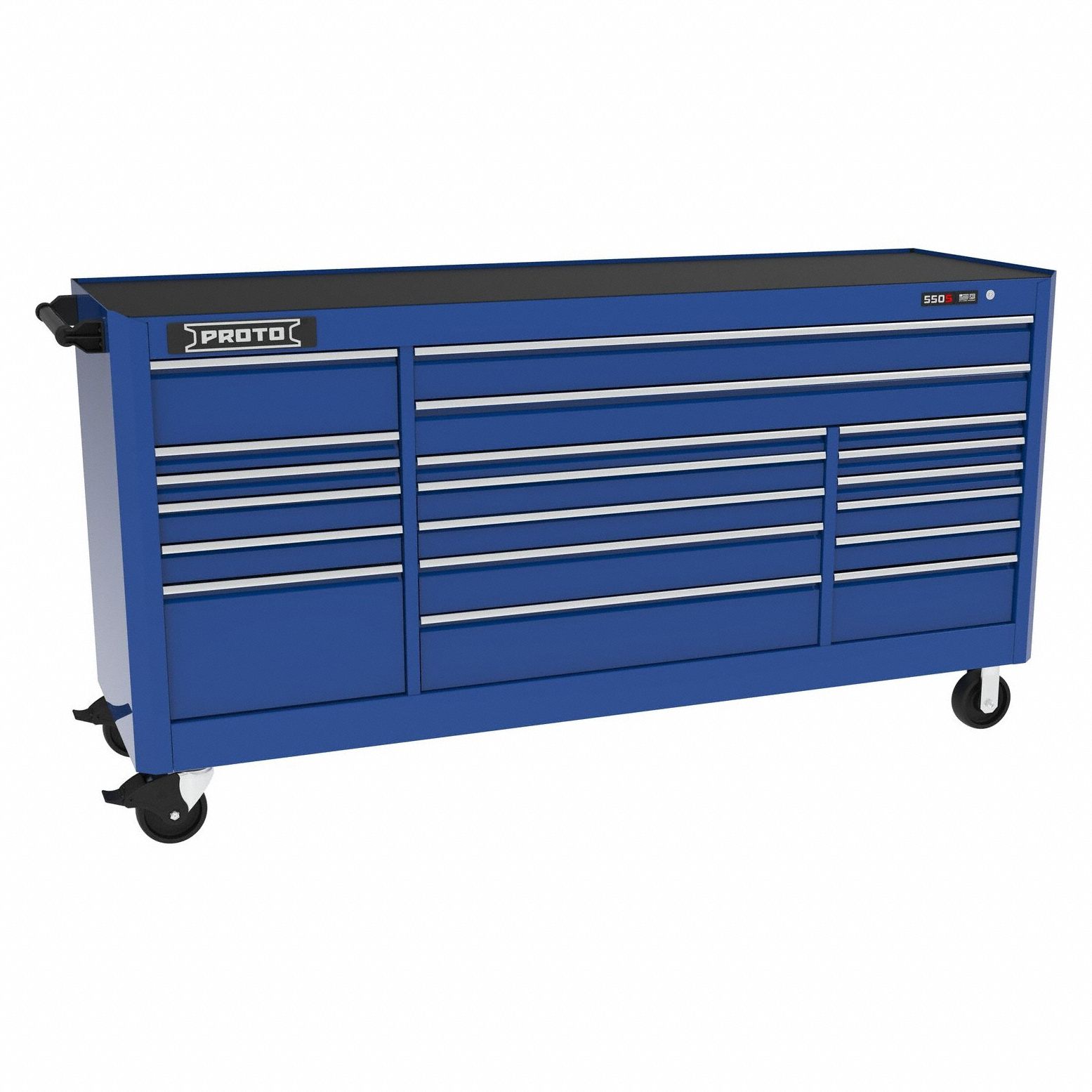 PROTO, Blue / Blue Drawer, 88 in W x 27 in D x 46 in H, Rolling Tool ...