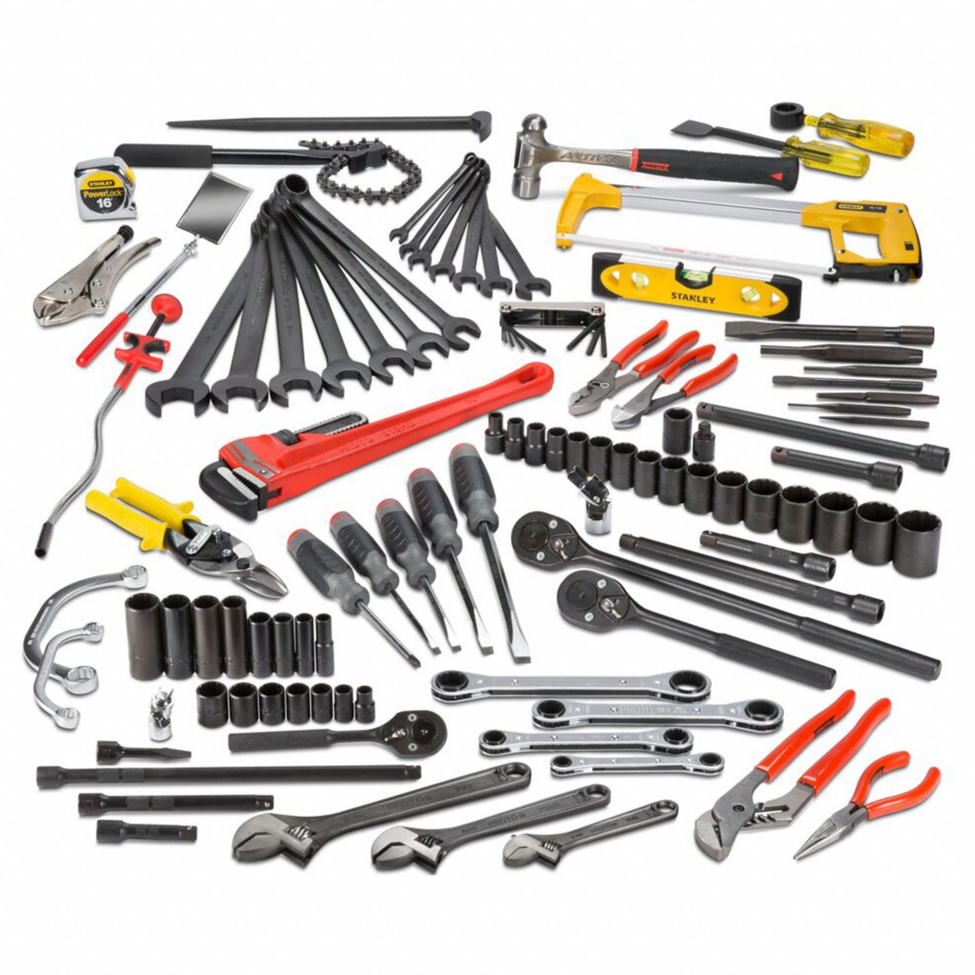 PROTO, 104 Total Pcs, SAE, Railroad Tool Set - 1UDX9|JTS-0107RR - Grainger