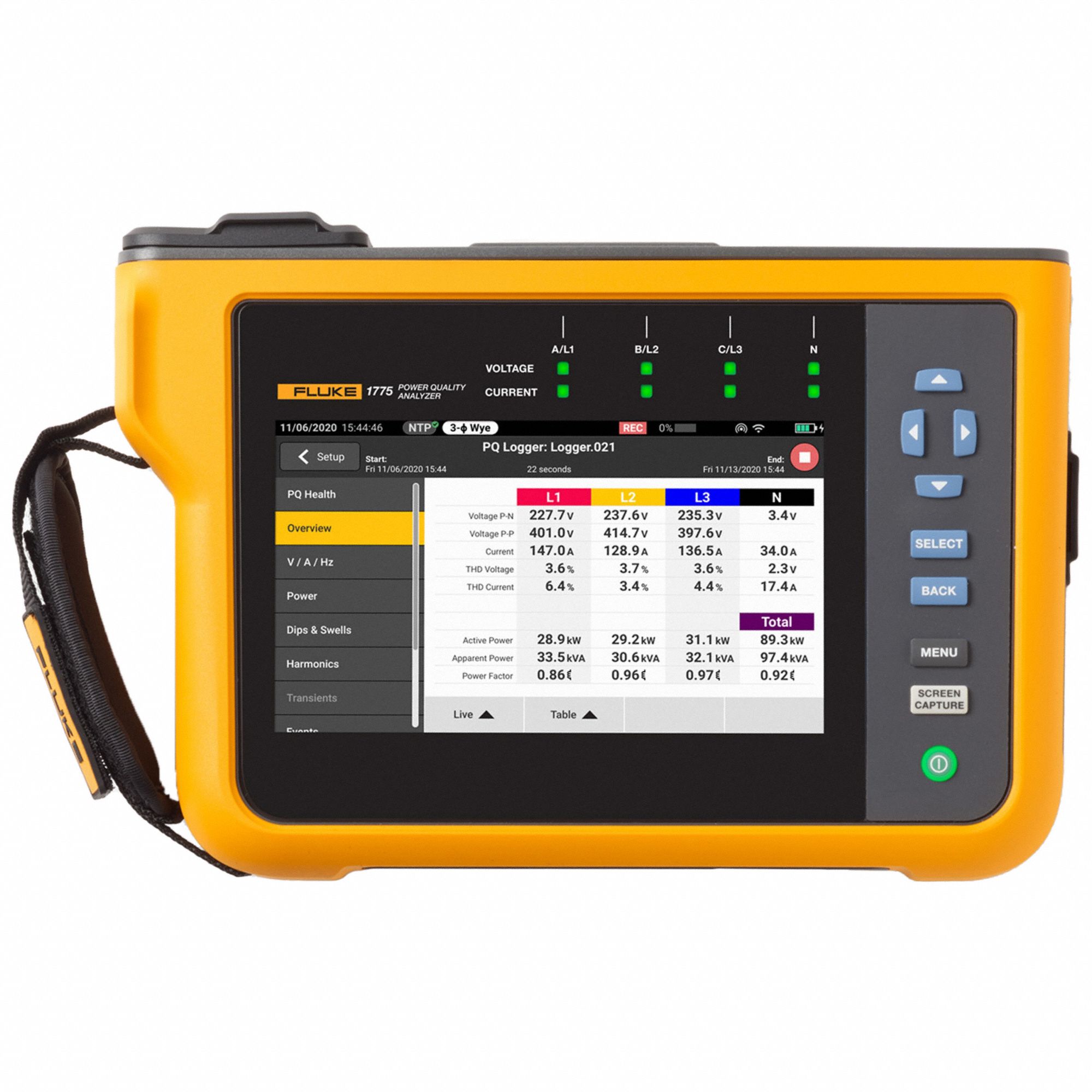 FLUKE, CAT III 1000V/CAT IV 600V, For Three Phase, Power Quality ...