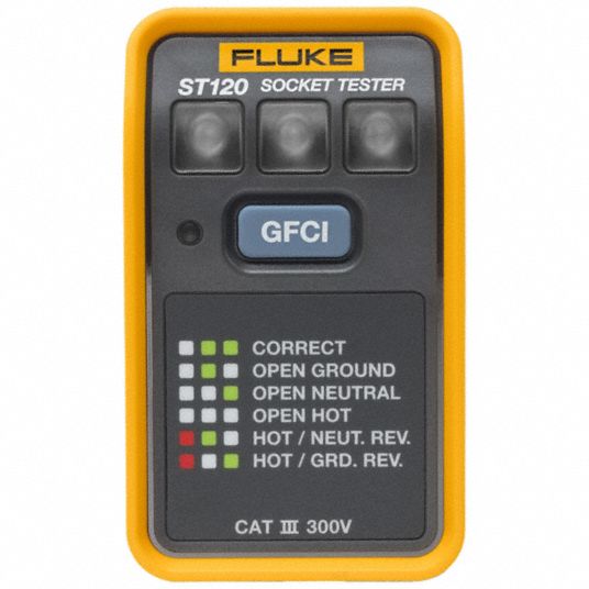 FLUKE, GFCI Testers/Receptacle Testers, ST120, Socket Tester - 800D55 ...