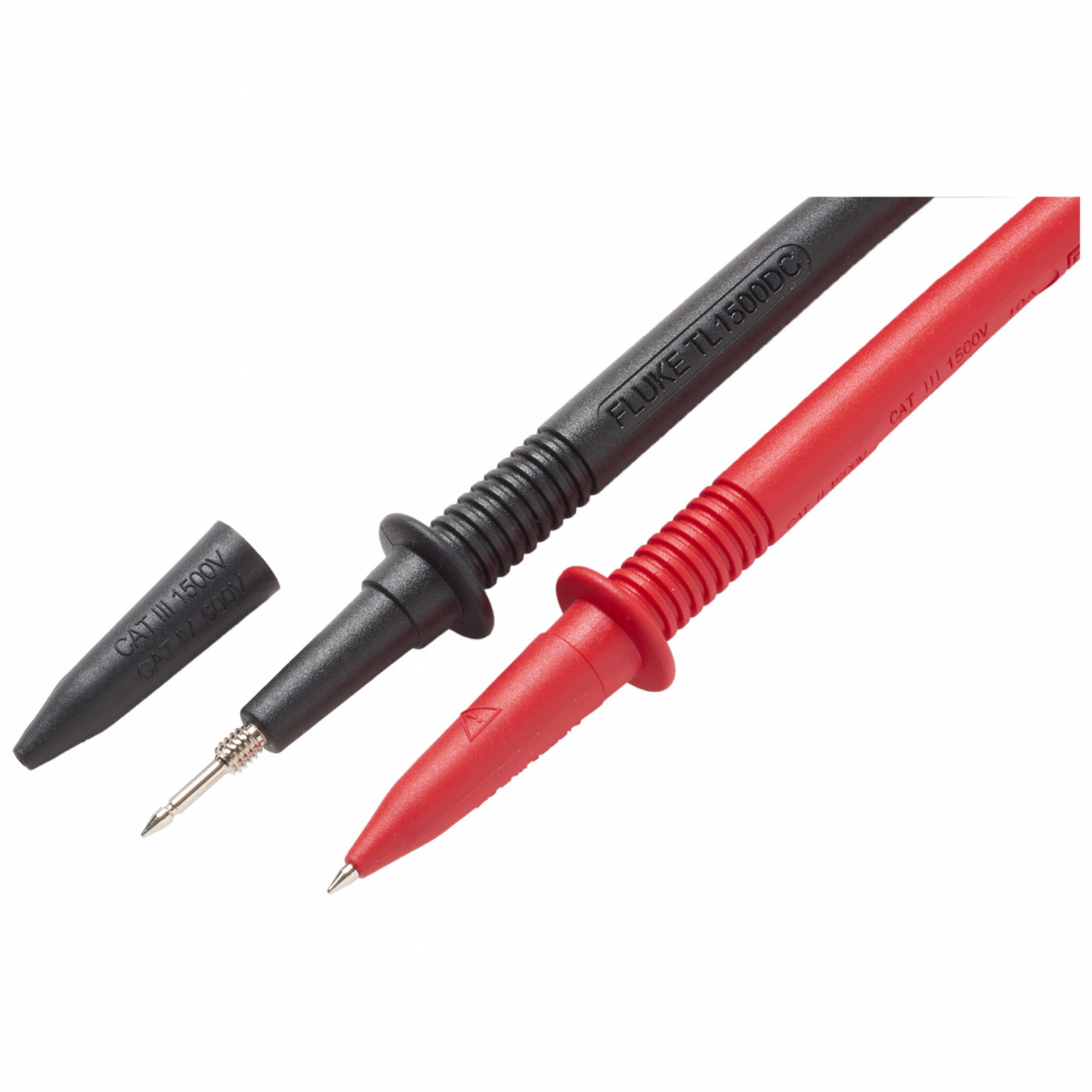 FLUKE Test Lead Kit: CAT II 1500 V/CAT III 1500 V/CAT IV 600 V, 3 1/4 ...