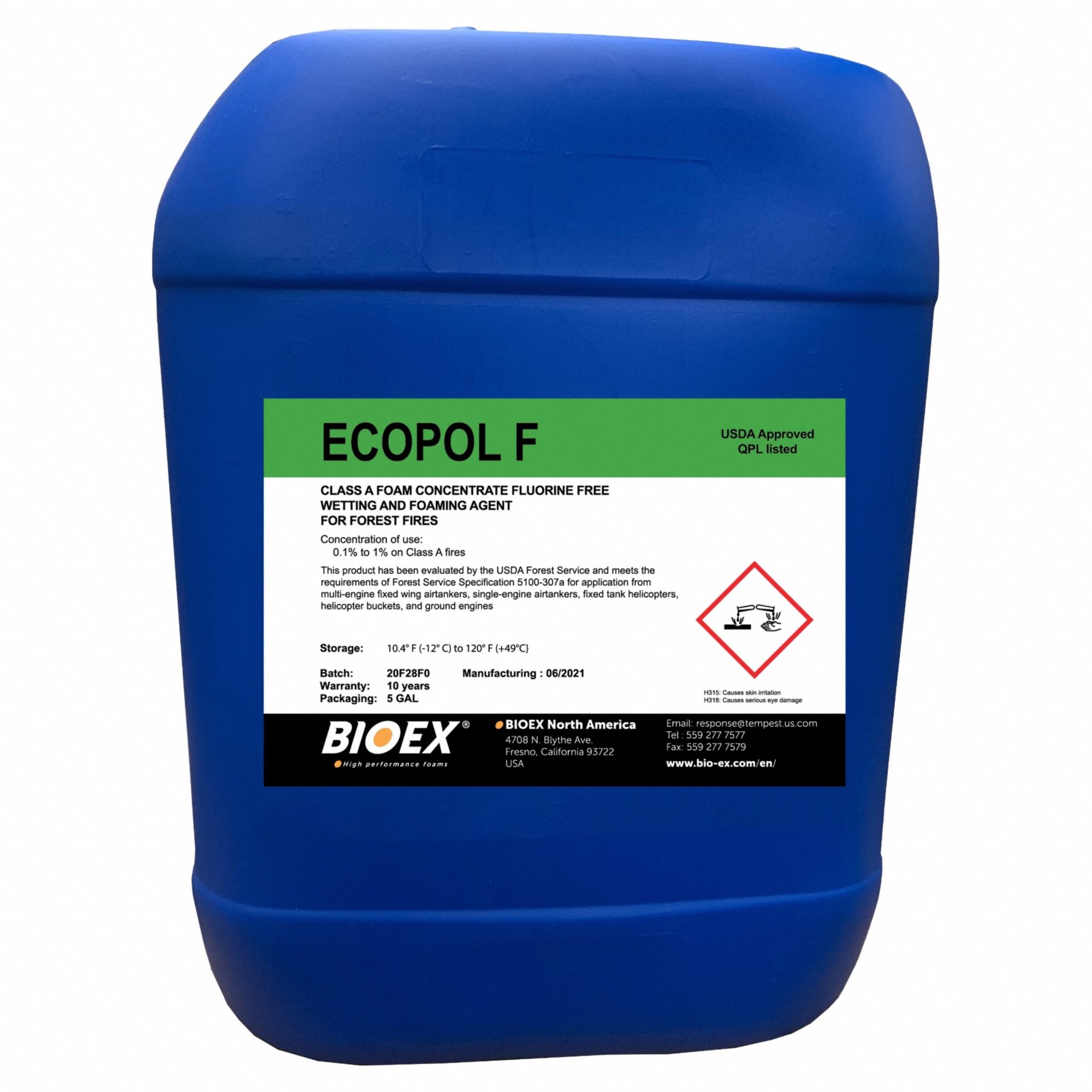 BIO-EX, ECOPOL F, Class A Wildfires, Firefighting Foam - 797F91|F05.10. ...
