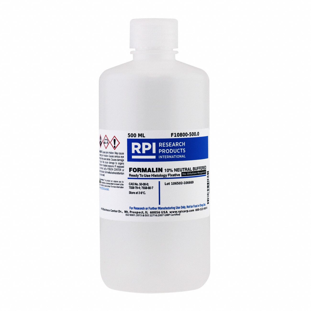 Lab, 500 mL, Formalin - 10% Neutral Buffered Solution - 31FY40|F10800-500.0 - Grainger