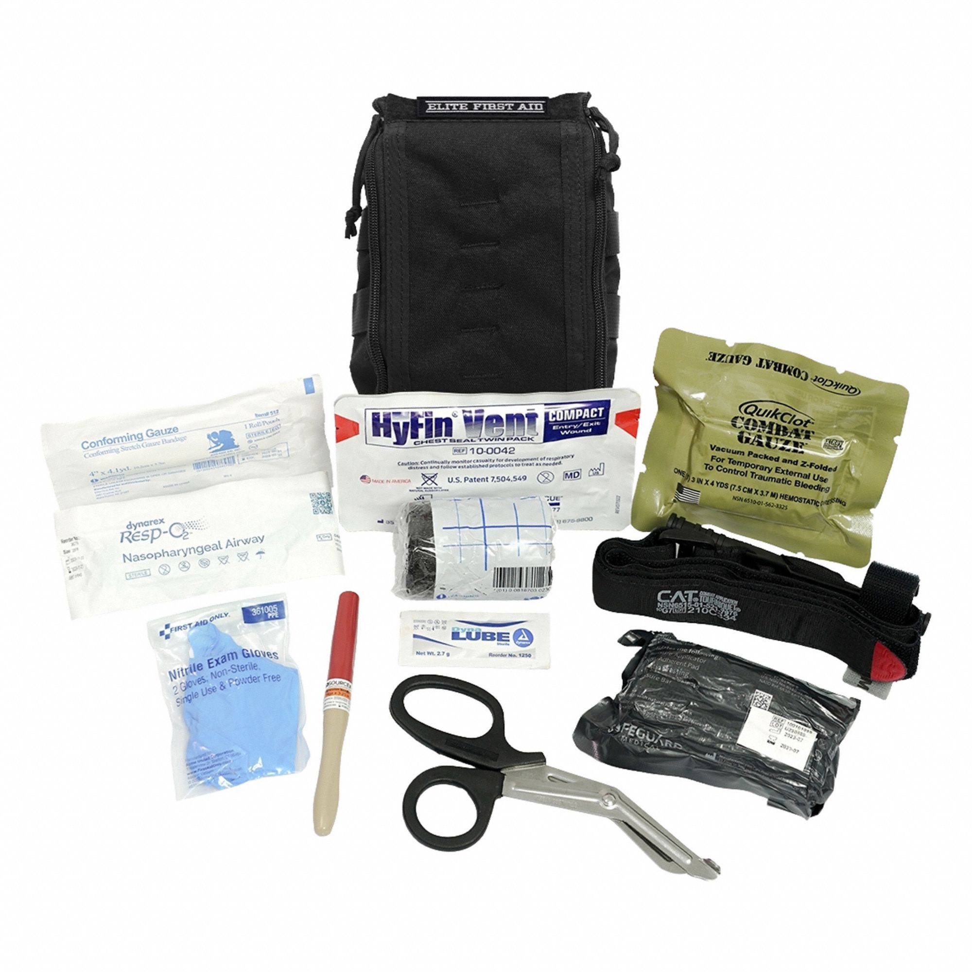 ELITE FIRST AID, Plastic Bag, 1 People Served, Patrol Vehicle Trauma ...