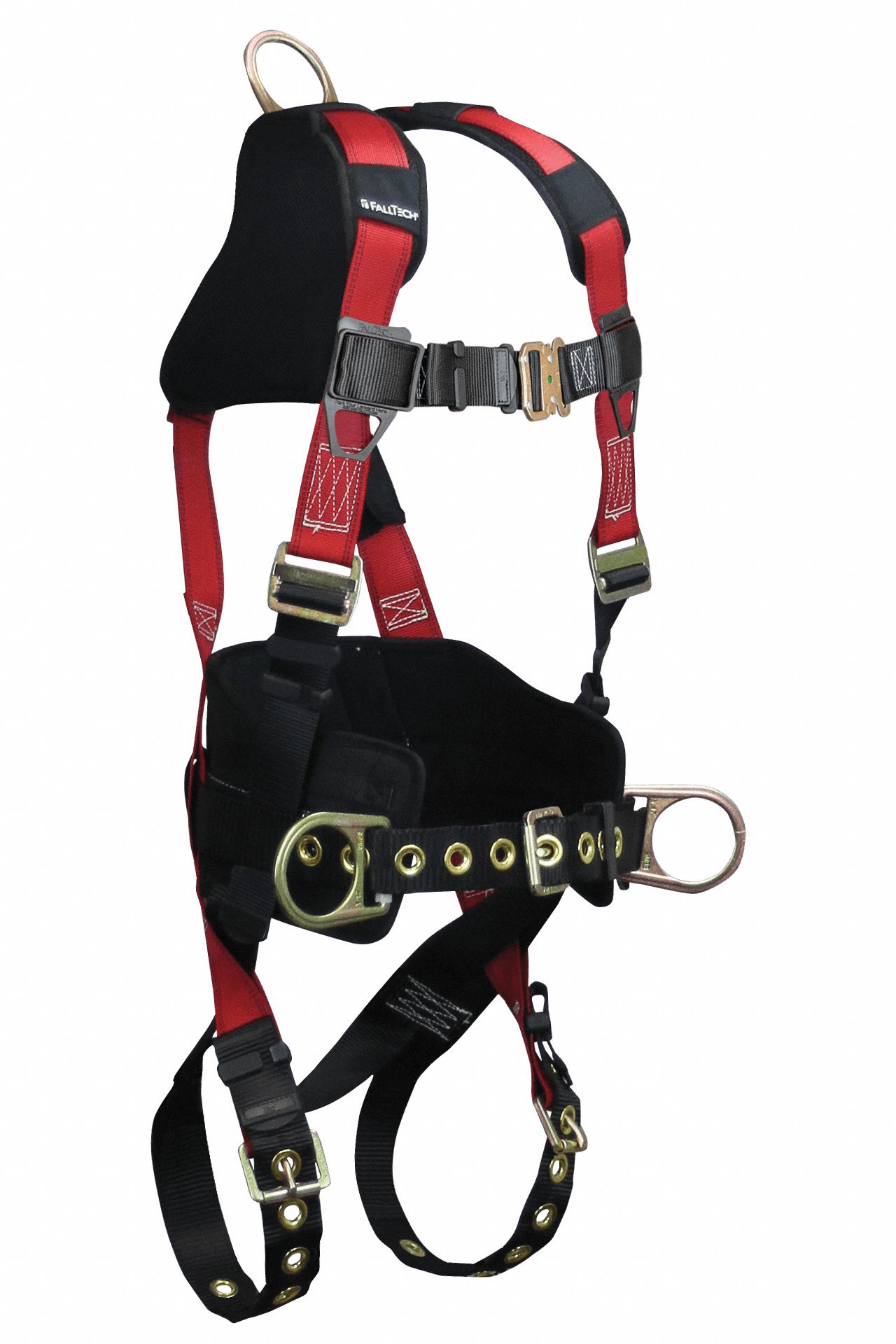 FALLTECH FULL BODY HARNESS W/BELT, S/M, RED, QUICK-CONNECT, TONGUE ...