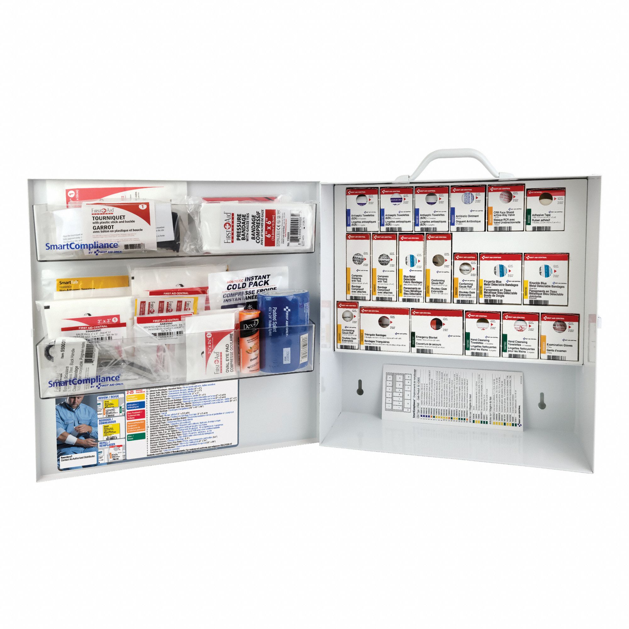 FIRST AID CENTRAL FIRST AID CABINET,METAL,183 COMPONENTS - First Aid ...