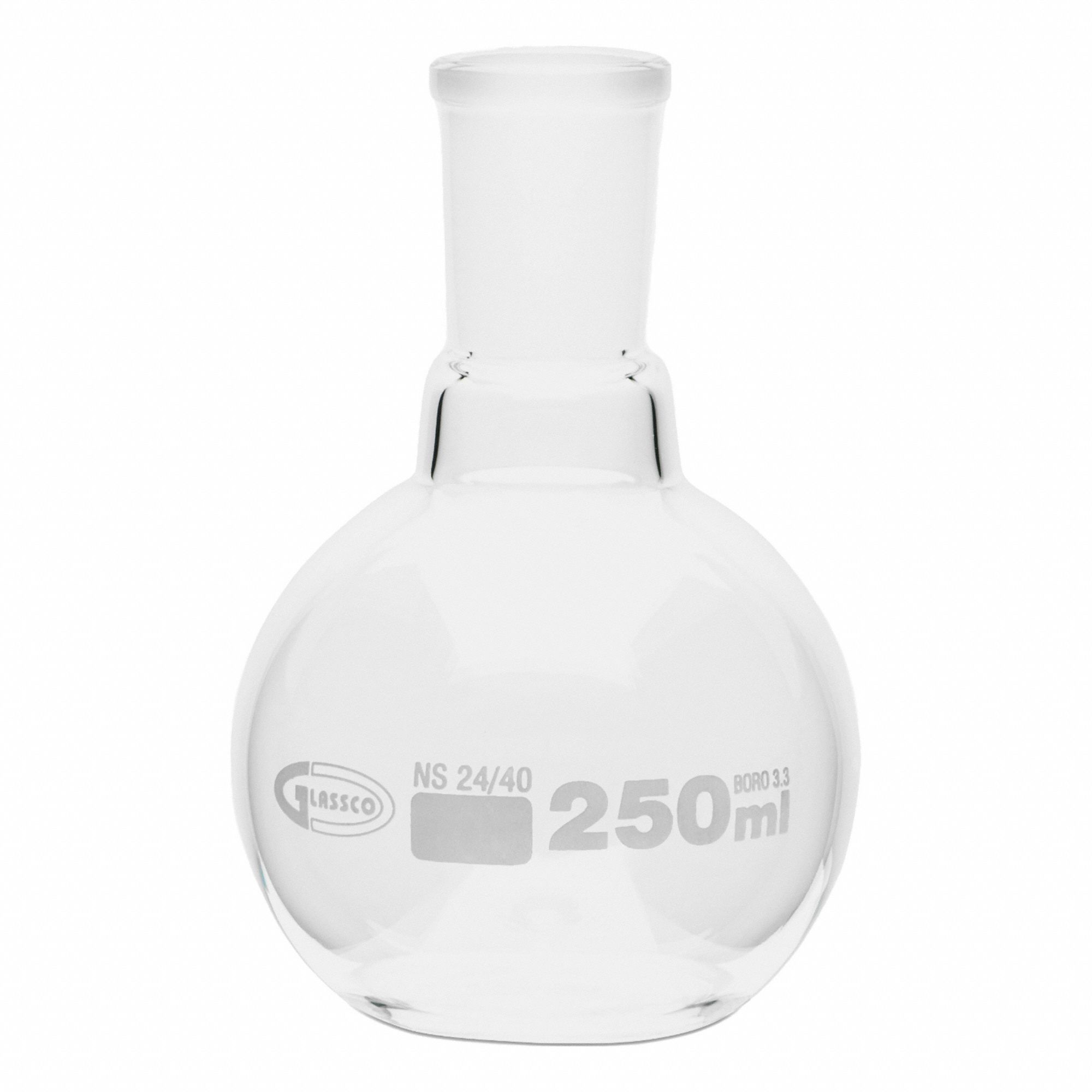 Borosilicate Glass, 250 mL Capacity - mL, Boiling Flask - 207JP1|FFB058 ...