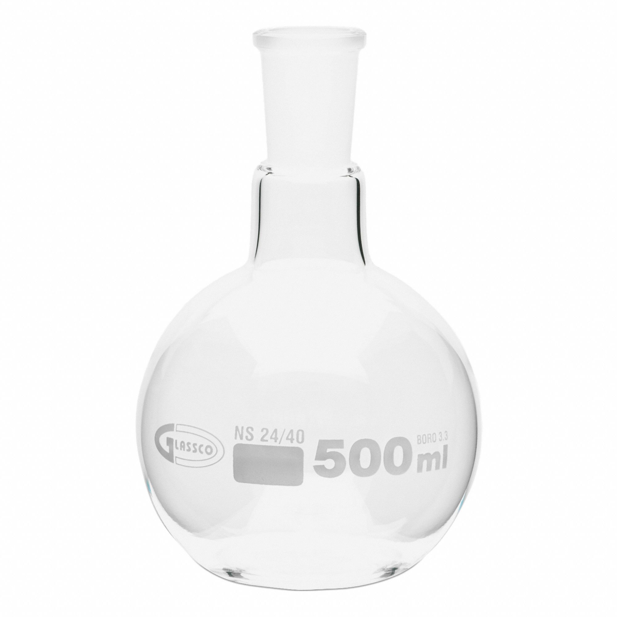 Borosilicate Glass, 500 mL Capacity - mL, Boiling Flask - 207JP2|FFB058 ...