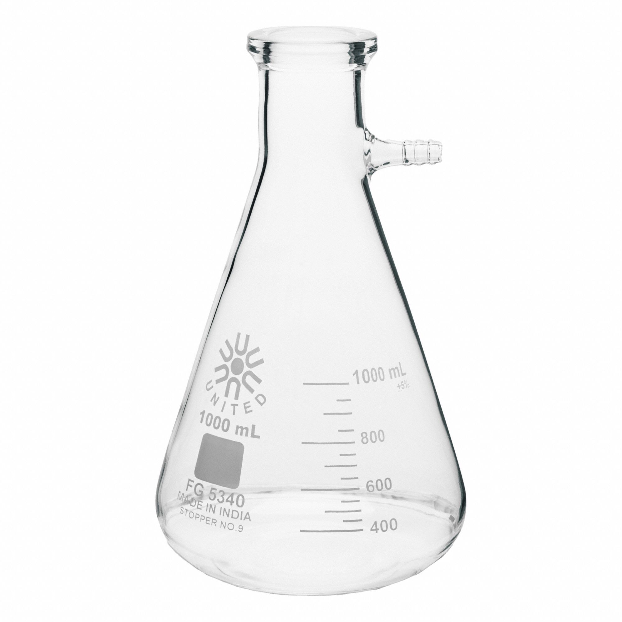 Borosilicate Glass, 1 L Capacity - mL, Filtering Flask - 207JU7|FG5340 ...