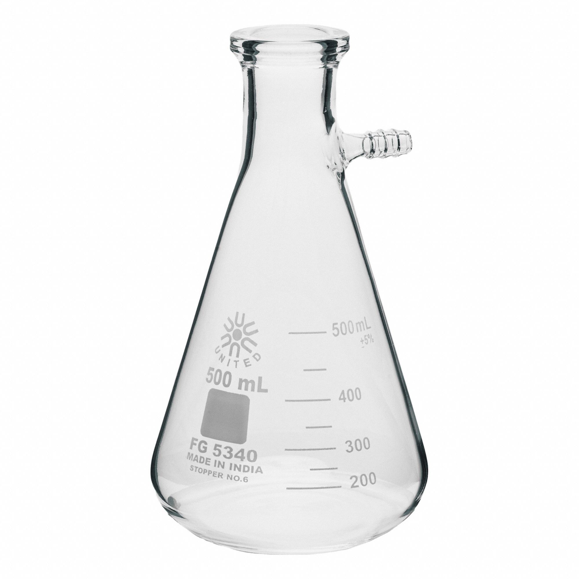 Borosilicate Glass, 500 mL Capacity - mL, Filtering Flask - 207JU6 ...