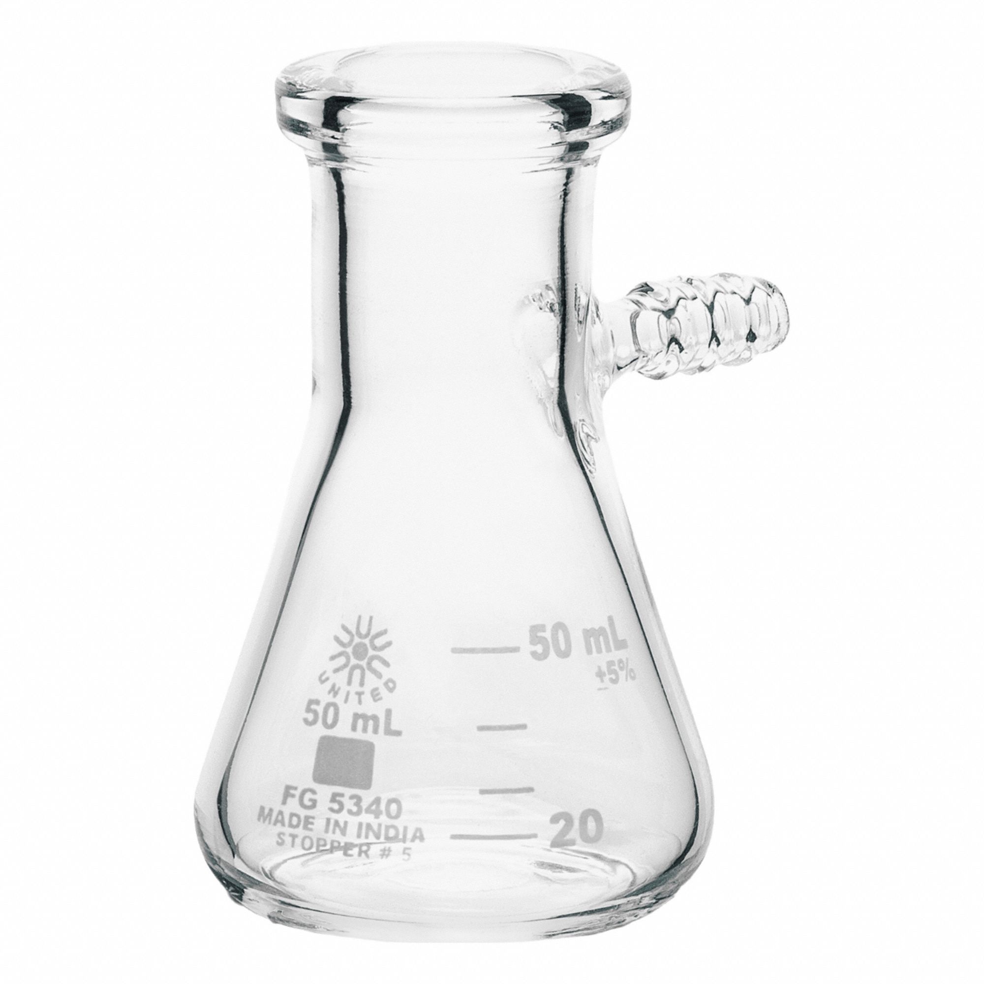 Borosilicate Glass, 50 mL Capacity - mL, Filtering Flask - 207JU3 ...