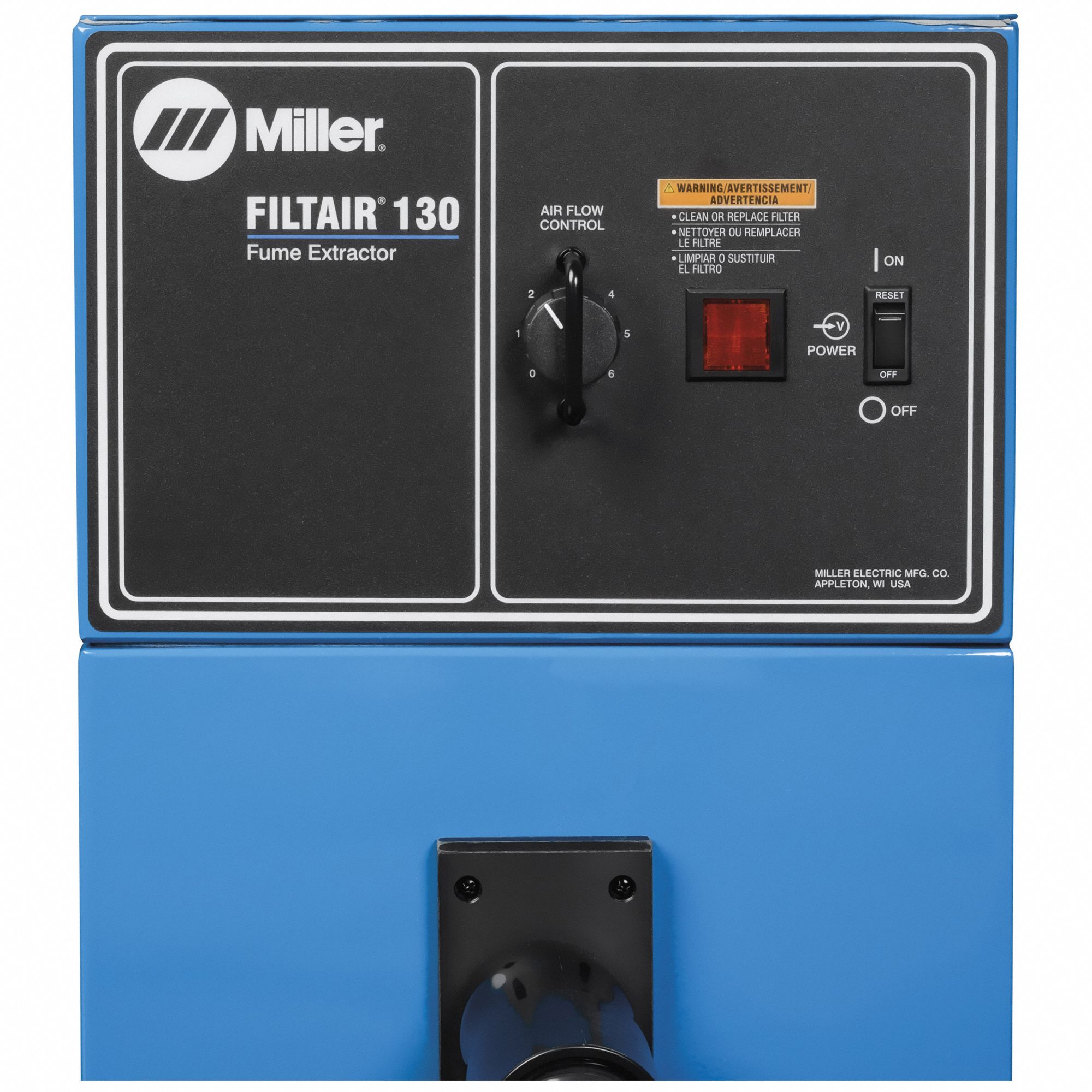 MILLER ELECTRIC Portable Fume Extractor: 132 cfm, 8 ft Hose Lg, MERV 16 ...