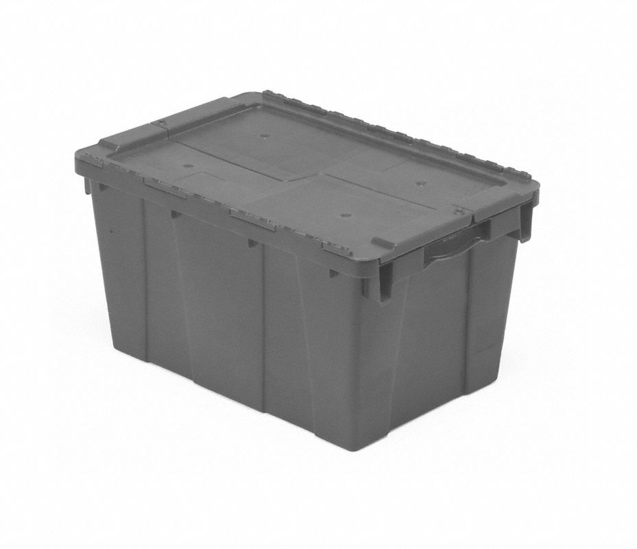 ORBIS Contenedor con Tapa Unida, Sólida, Sí, Plástico, 120°F, 0°F, Gris ...