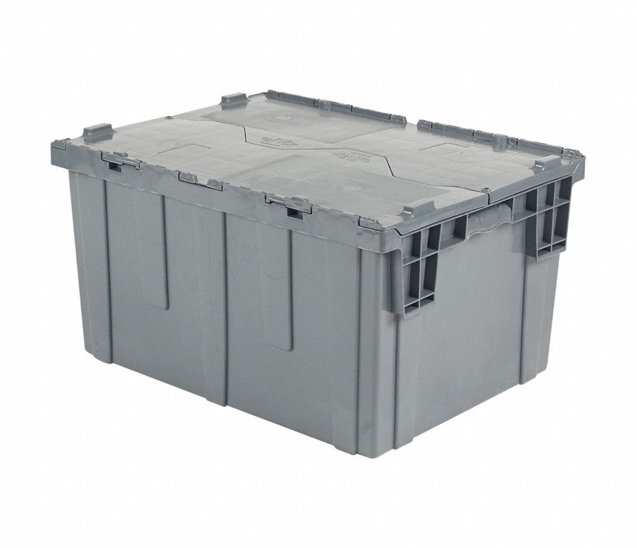 ORBIS Contenedor con Tapa Unida, Sólida, Sí, Plástico, 120°F, 0°F, Gris ...