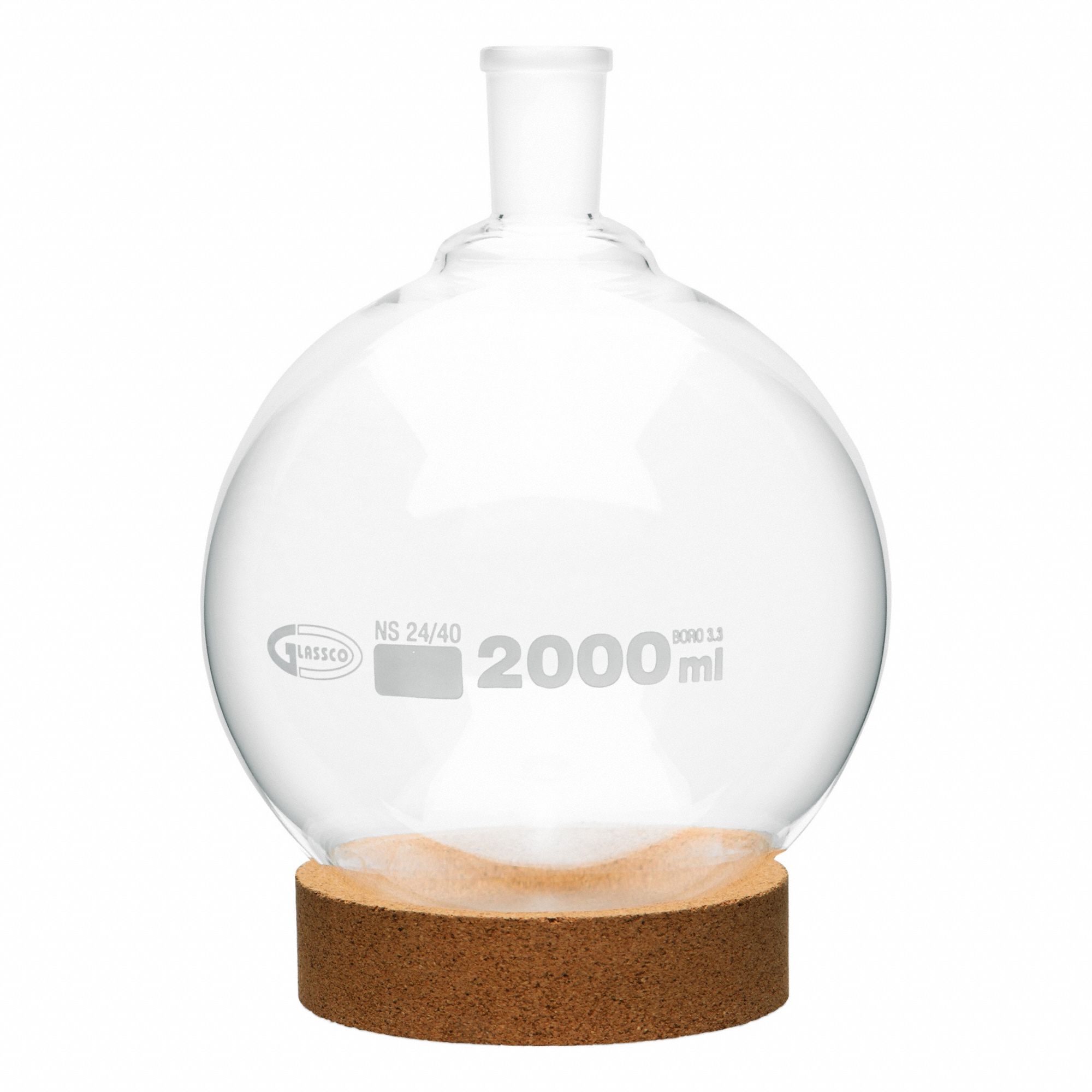 Borosilicate Glass, 2 L Capacity - mL, Boiling Flask - 207JN6|FRB057 ...