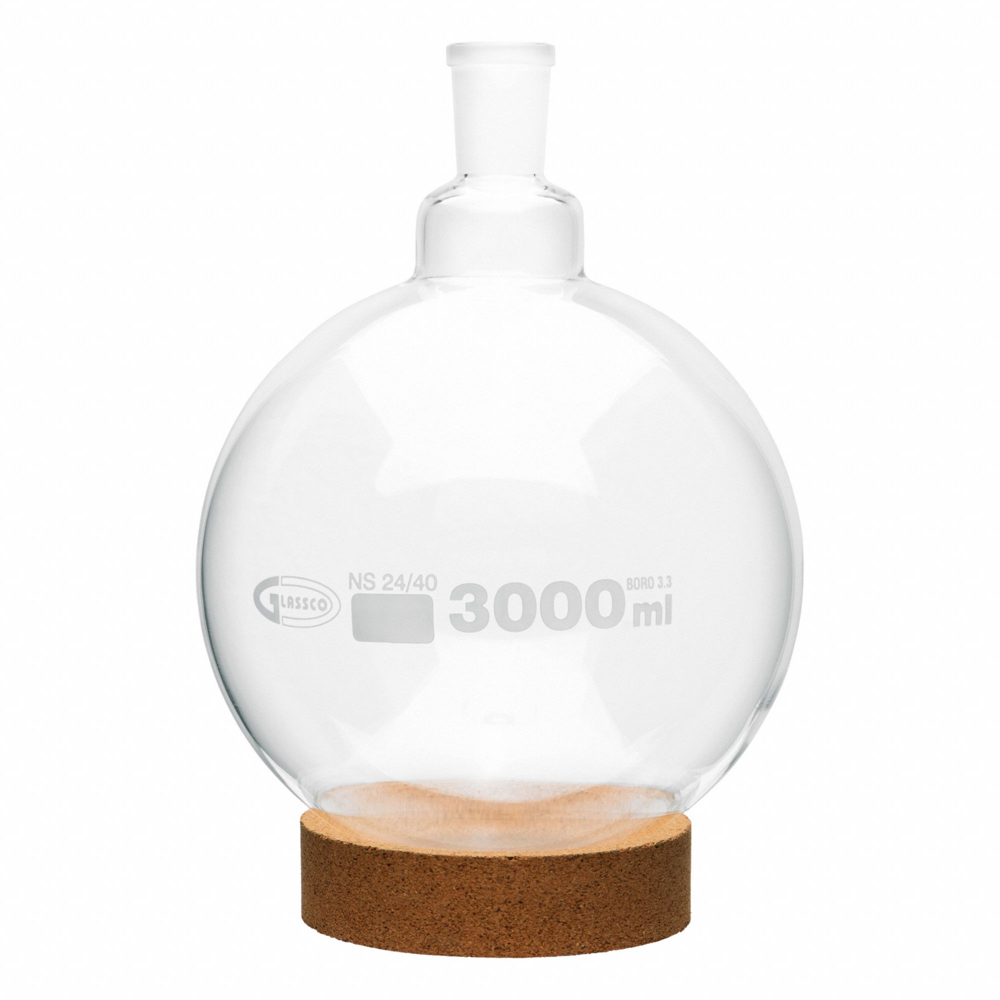 Borosilicate Glass, 3 L Capacity - mL, Boiling Flask - 207JN7|FRB057 ...