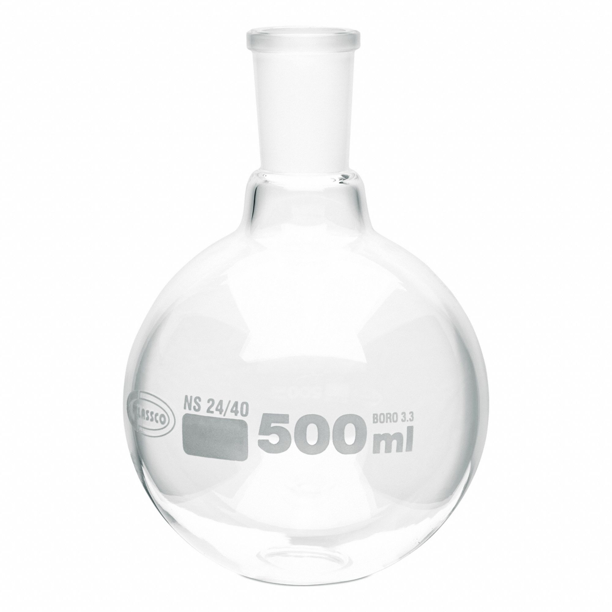 Borosilicate Glass, 500 mL Capacity - mL, Boiling Flask - 207JN4|FRB057 ...