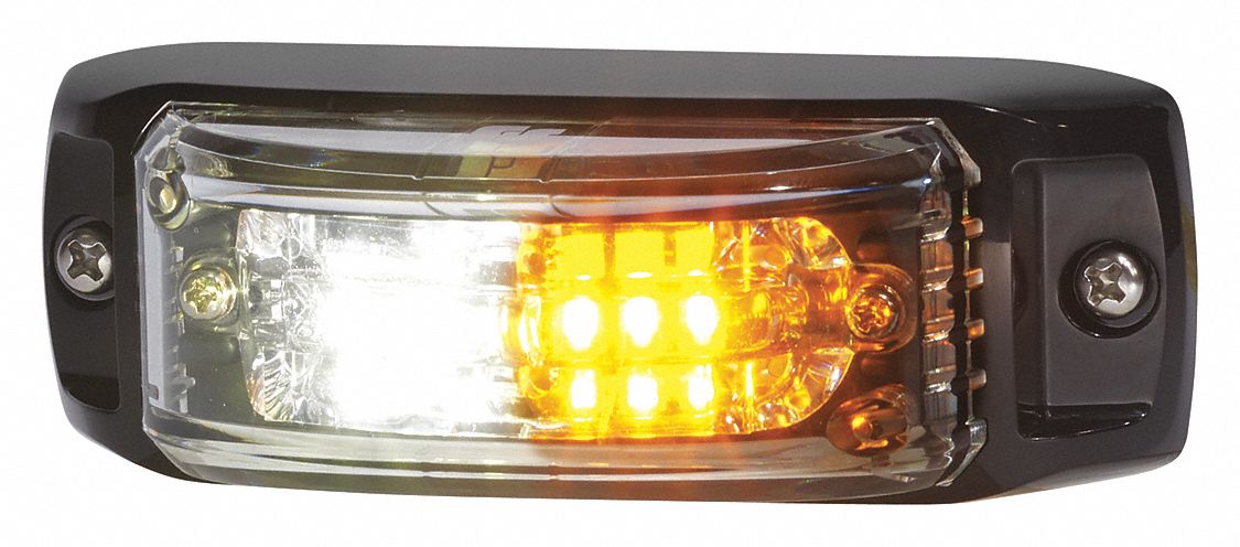 FEDERAL SIGNAL, Perimeter Flashing Warning Light, Amber/White, Warning ...