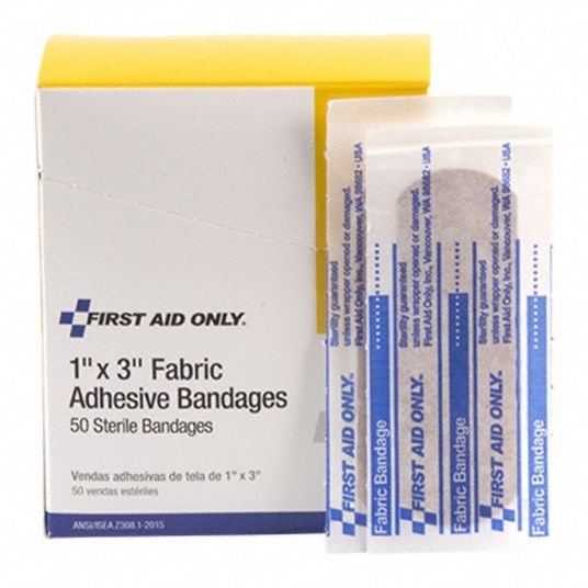 FIRST AID ONLY, Strip Bandages, 1 in Wd, Adhesive Bandage - 41CP82|G121 ...