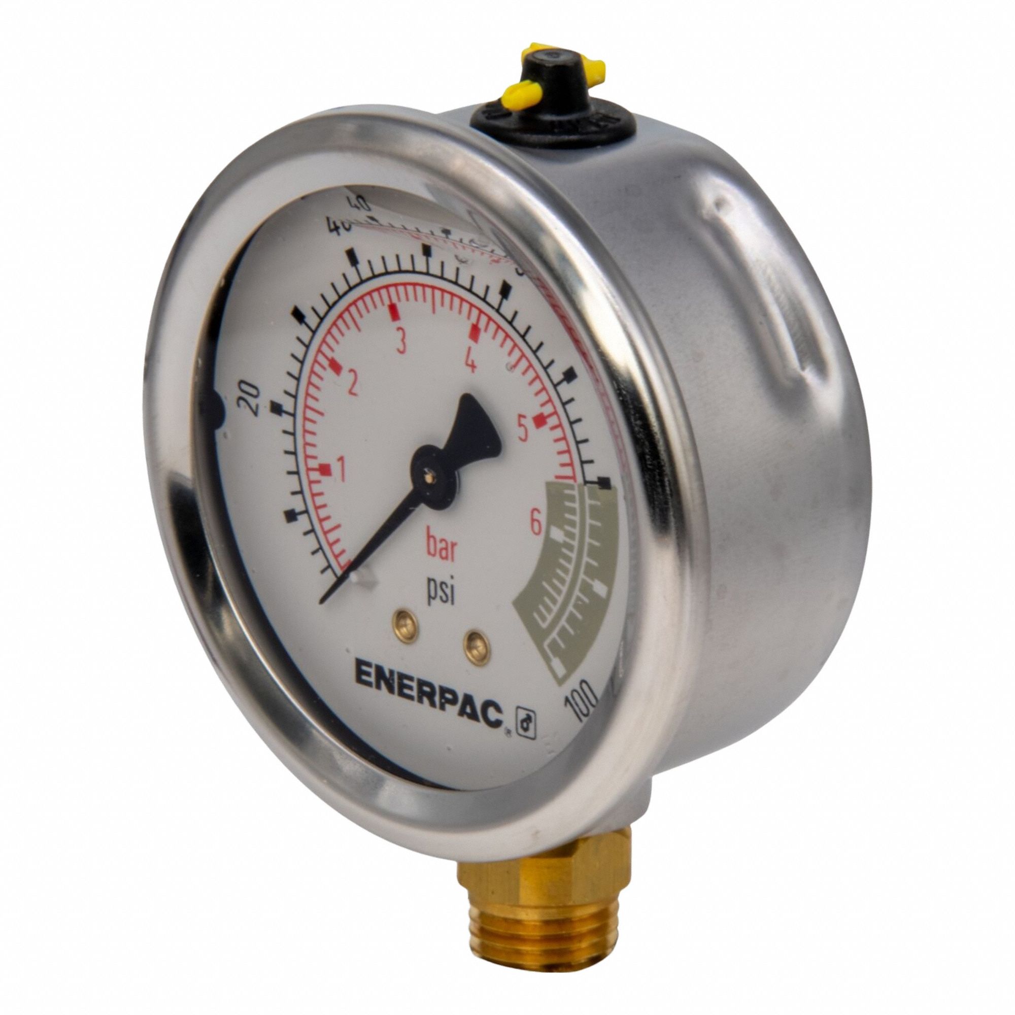 ENERPAC, 100 psi to 15,000 psi, 2 1/2 in Dial, Hydraulic Cylinder ...