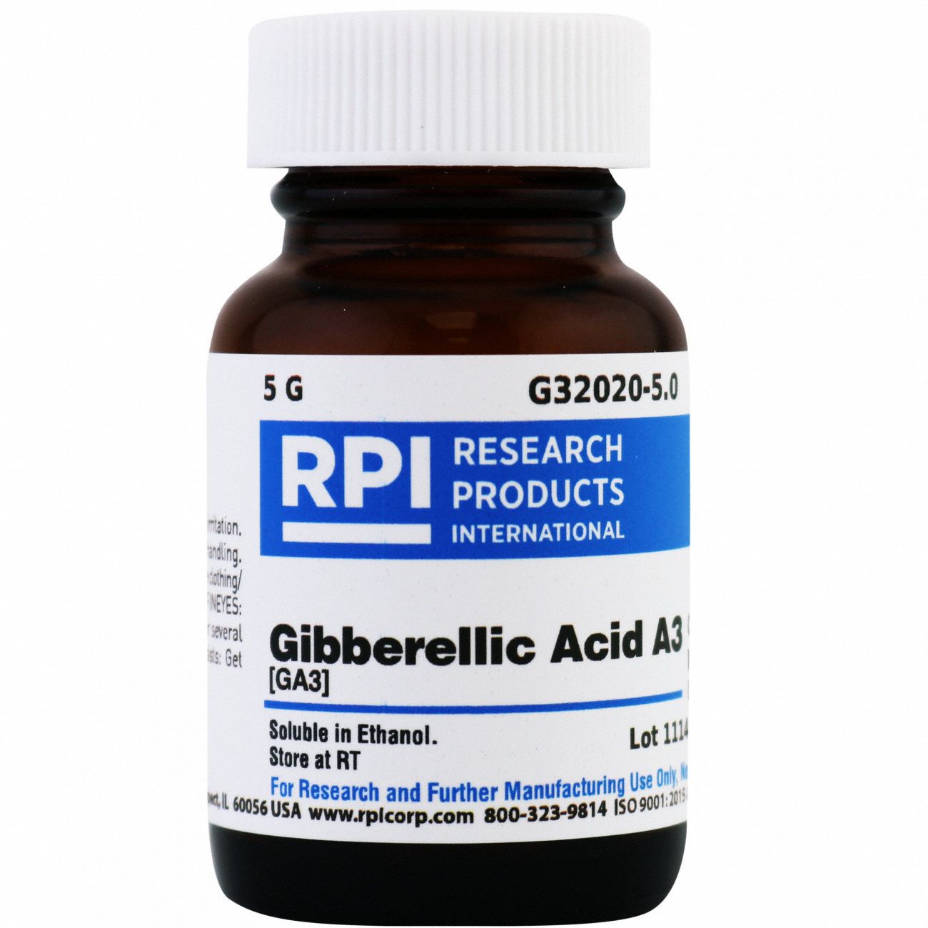 RPI, 5 g Container Size, Powder, Gibberellic Acid A3 (GA3) - 31FY56 ...
