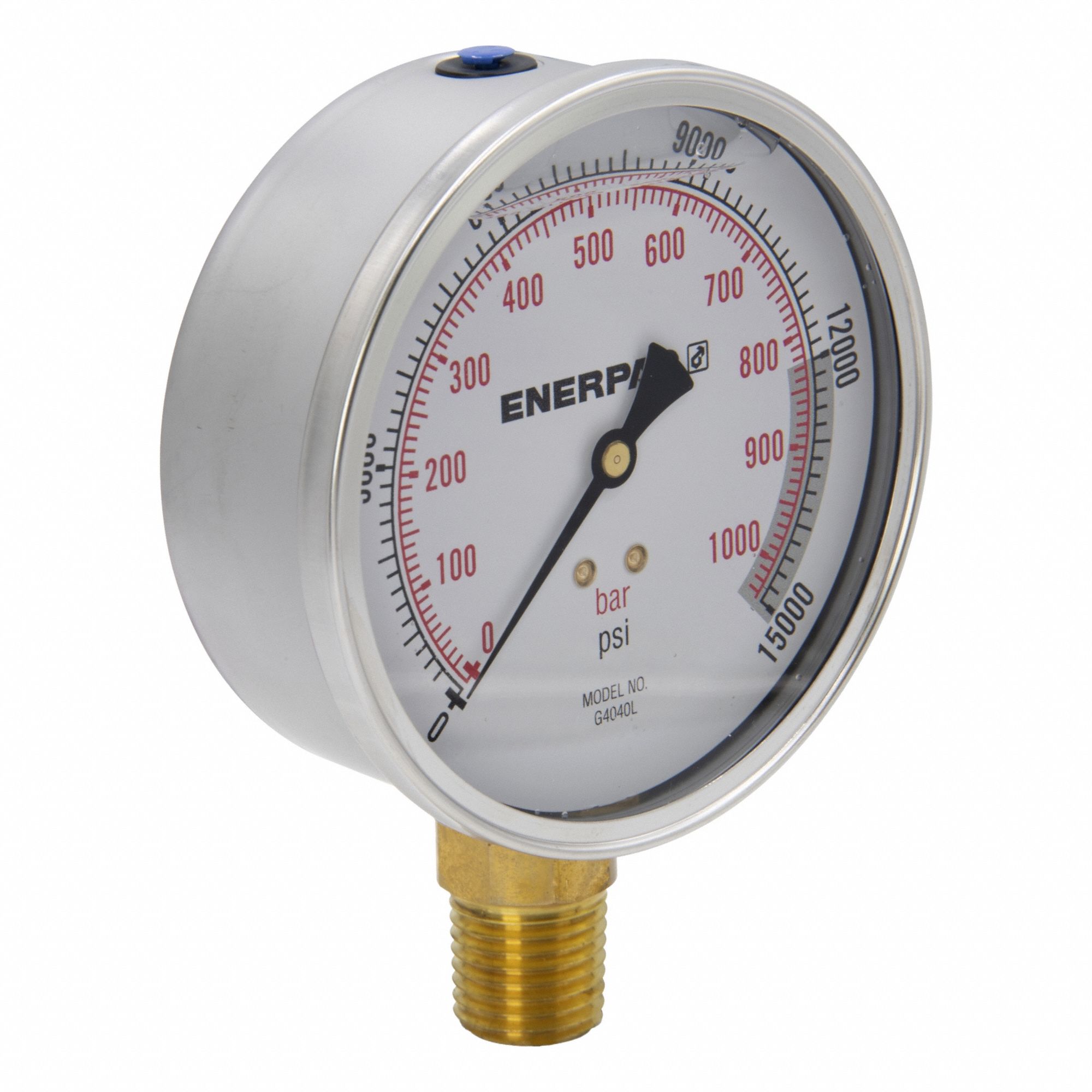 ENERPAC, 15,000 psi, 1/2 in NPTF, Hydraulic Pressure Gauge - 857F63 ...