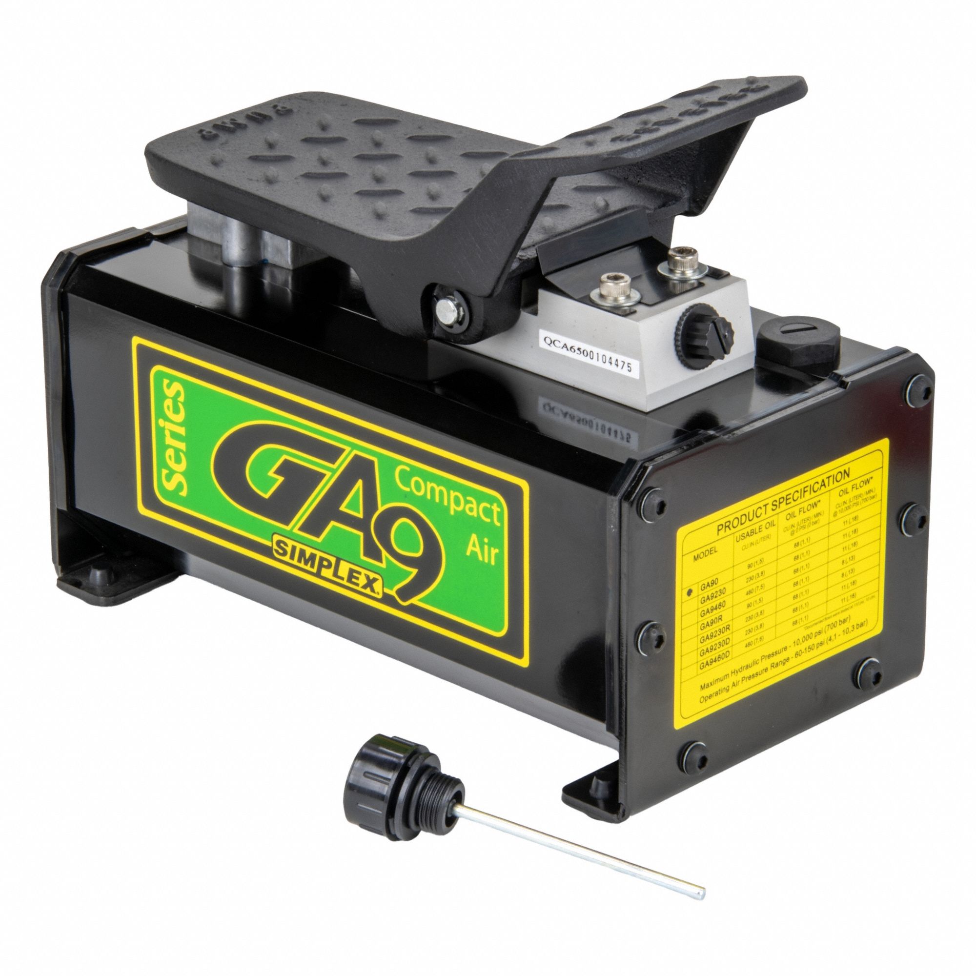 SIMPLEX, 10,000 psi Max. Op Pressure, 90 cu in Reservoir Capacity, Air ...
