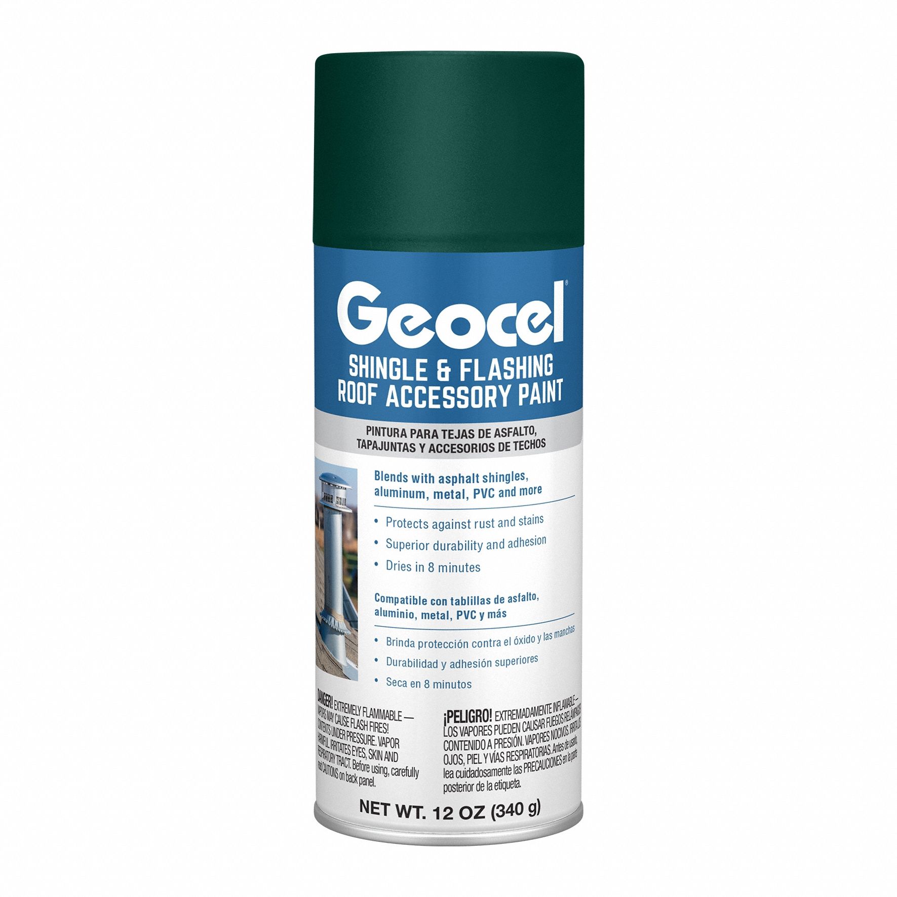 GEOCEL, Green, Geocel(R) Shingle & Flashing Roof Accessory Paint, Flat ...