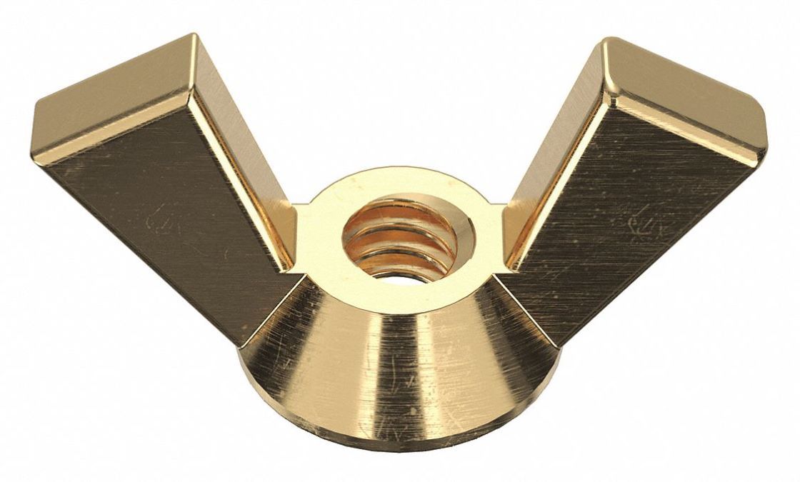 5/16"-24 Thread Size, Brass, Wing Nut - 41VA51|U47551.031.0001 - Grainger