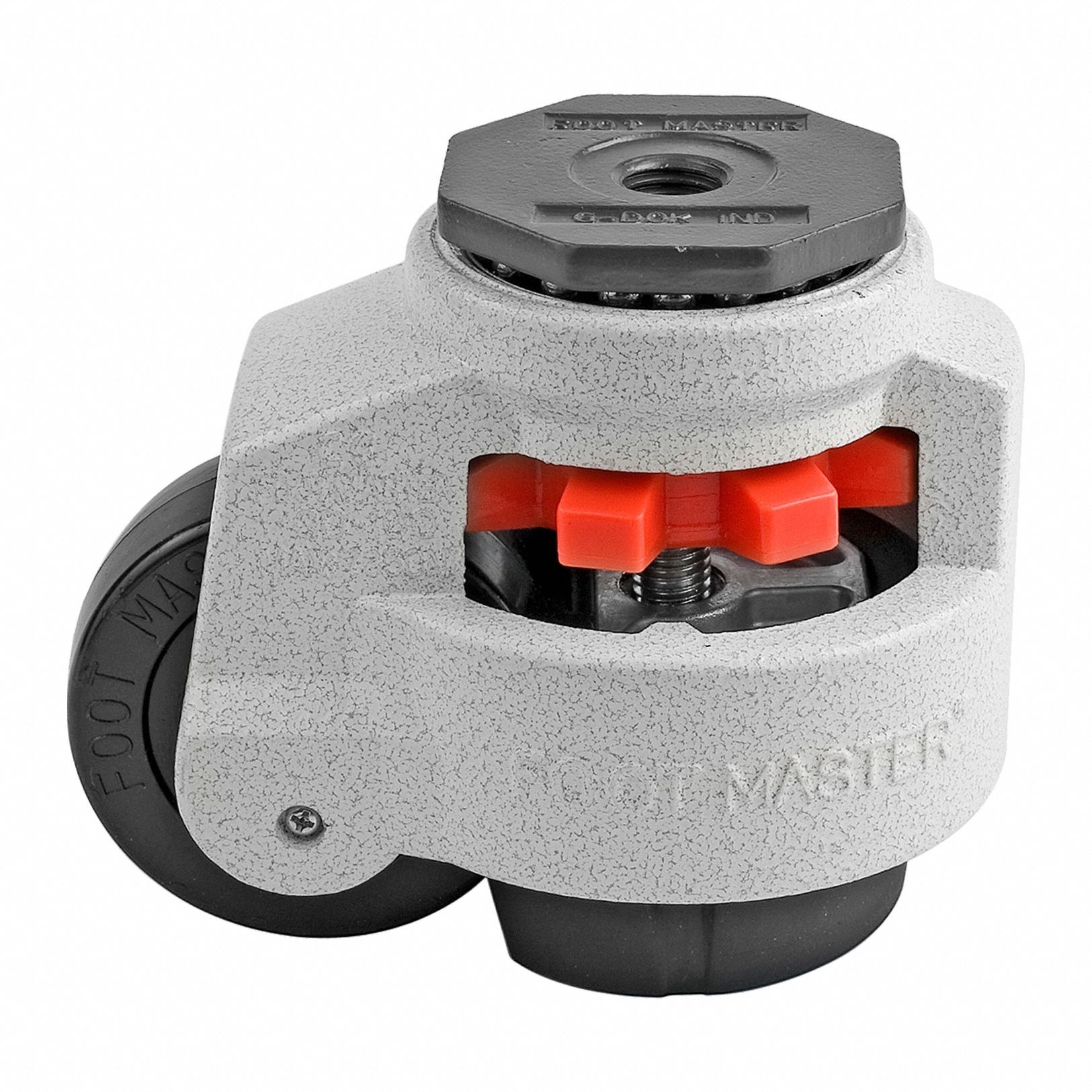 FOOT MASTER, 75 mm Wheel Dia, 1,764 lb Load Rtg., Leveling Caster ...