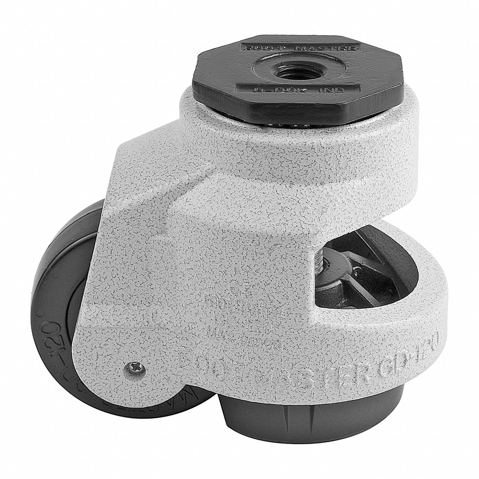 FOOT MASTER, 75 mm Wheel Dia, 2,205 lb Load Rtg., Leveling Caster ...