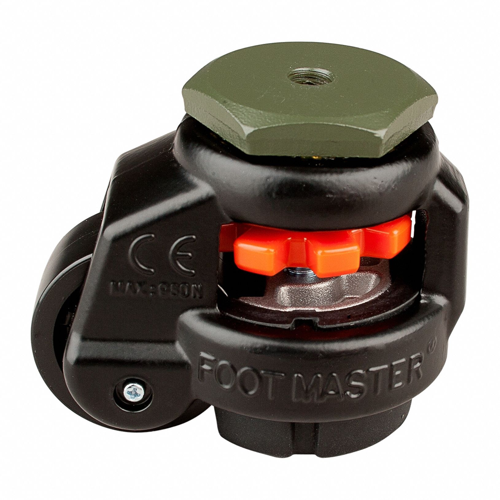 FOOT MASTER, 42 mm Wheel Dia, 132 lb Load Rtg., Leveling Caster ...