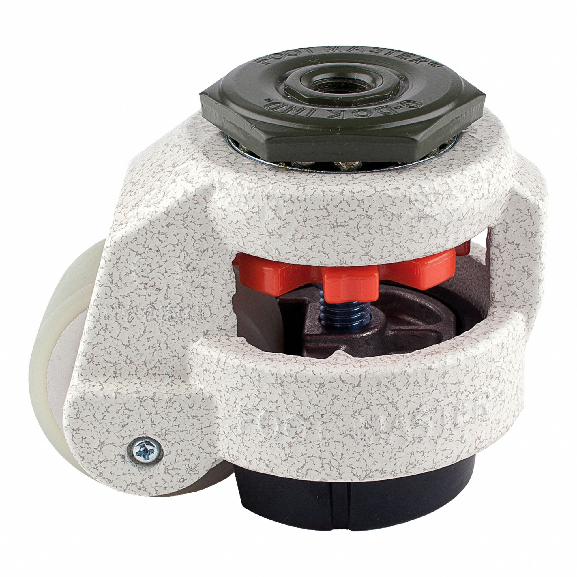 FOOT MASTER, 50 mm Wheel Dia, 617 lb Load Rtg., Leveling Caster ...