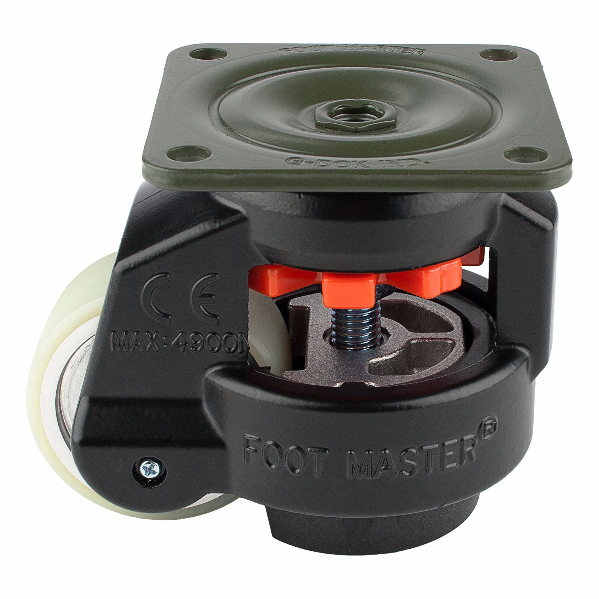 FOOT MASTER, Polyurethane Tread, 63 mm Wheel Dia, Plate Caster - 819TG5 ...