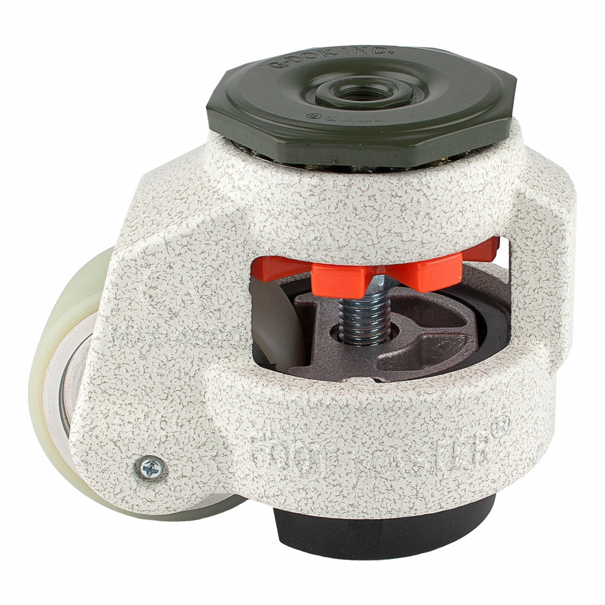FOOT MASTER, 63 mm Wheel Dia, 1,213 lb Load Rtg., Leveling Caster ...