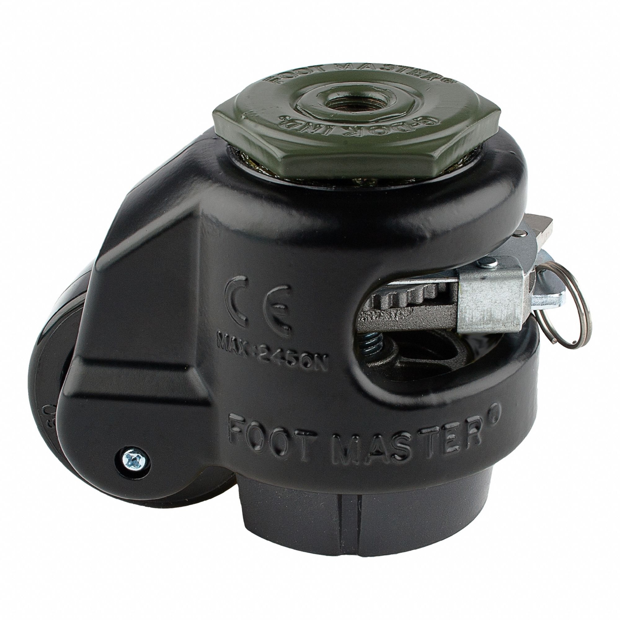 FOOT MASTER, 50 mm Wheel Dia, 1,102 lb Load Rtg., Leveling Caster ...
