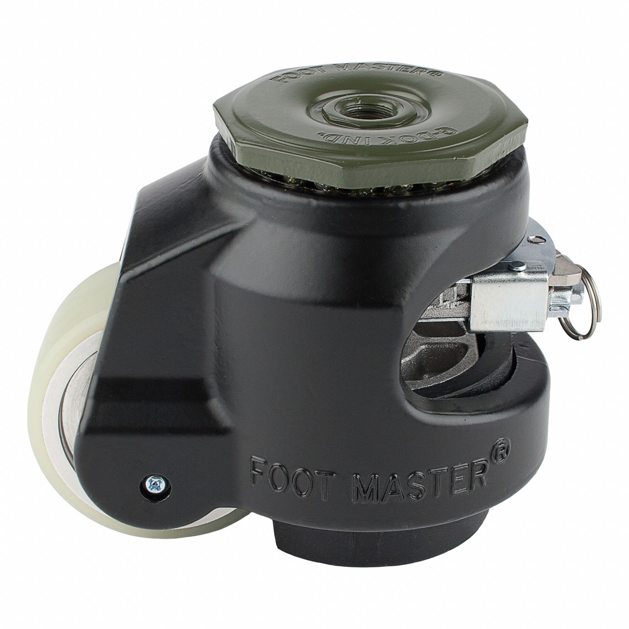 FOOT MASTER, 63 mm Wheel Dia, 1,102 lb Load Rtg., Leveling Caster ...