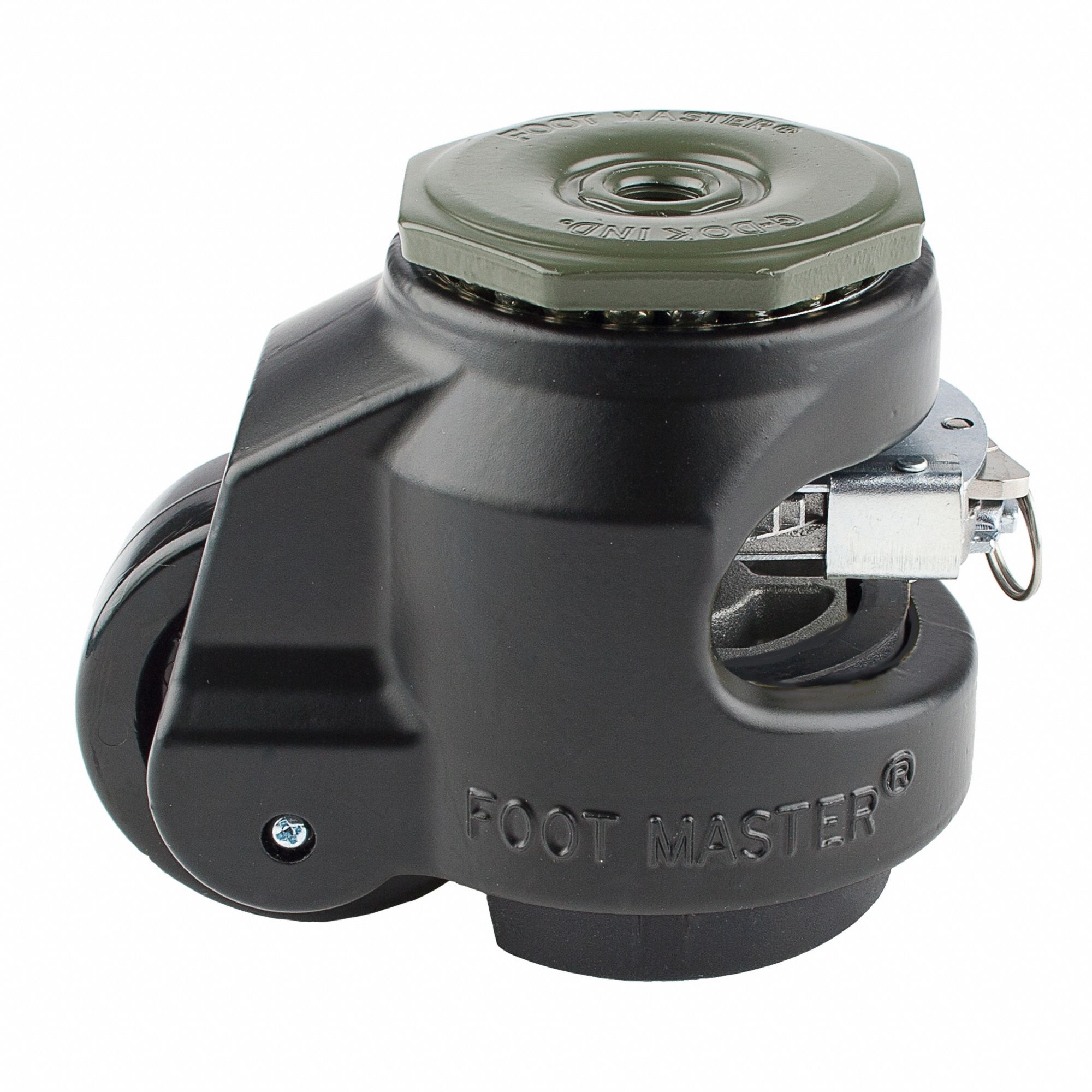 FOOT MASTER, 63 mm Wheel Dia, 617 lb Load Rtg., Leveling Caster ...