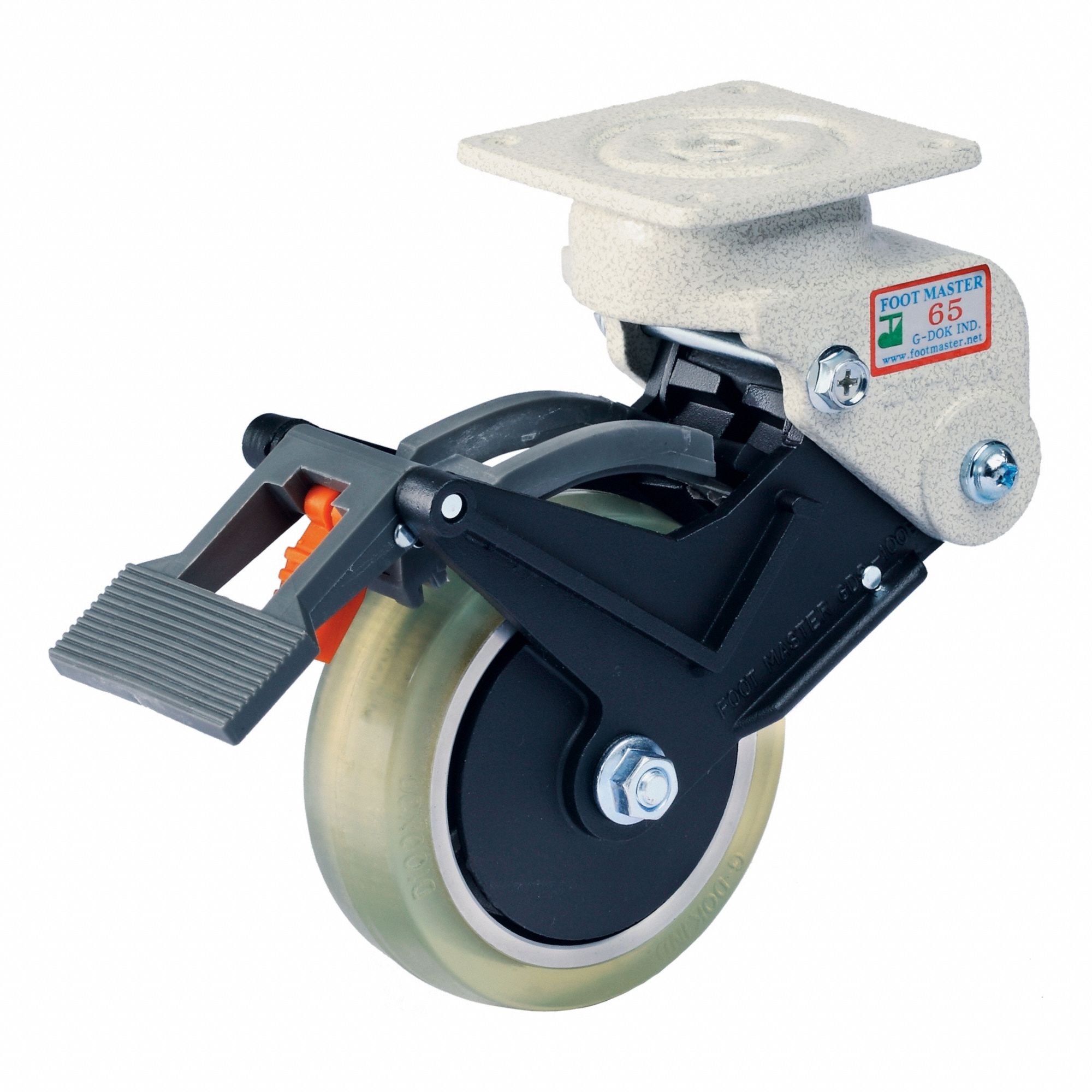 FOOT MASTER, Shock-Absorbing, Rigid, Plate Caster - 819TD0|GDS-100B-65RF - Grainger